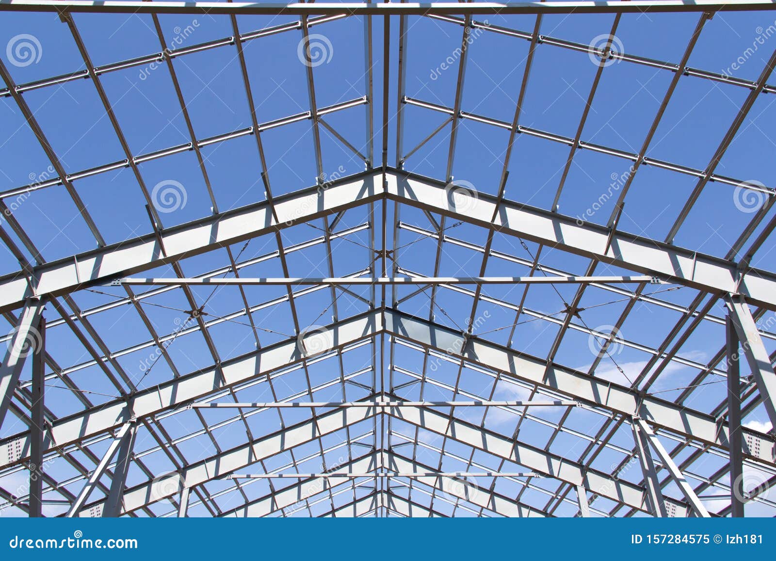 Steel Structure of Building Stock Image - Image of exterior, plant ...