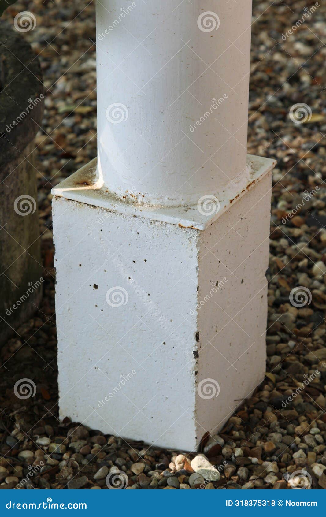 Steel Structure on Concrete Base Column Stock Photo - Image of column ...