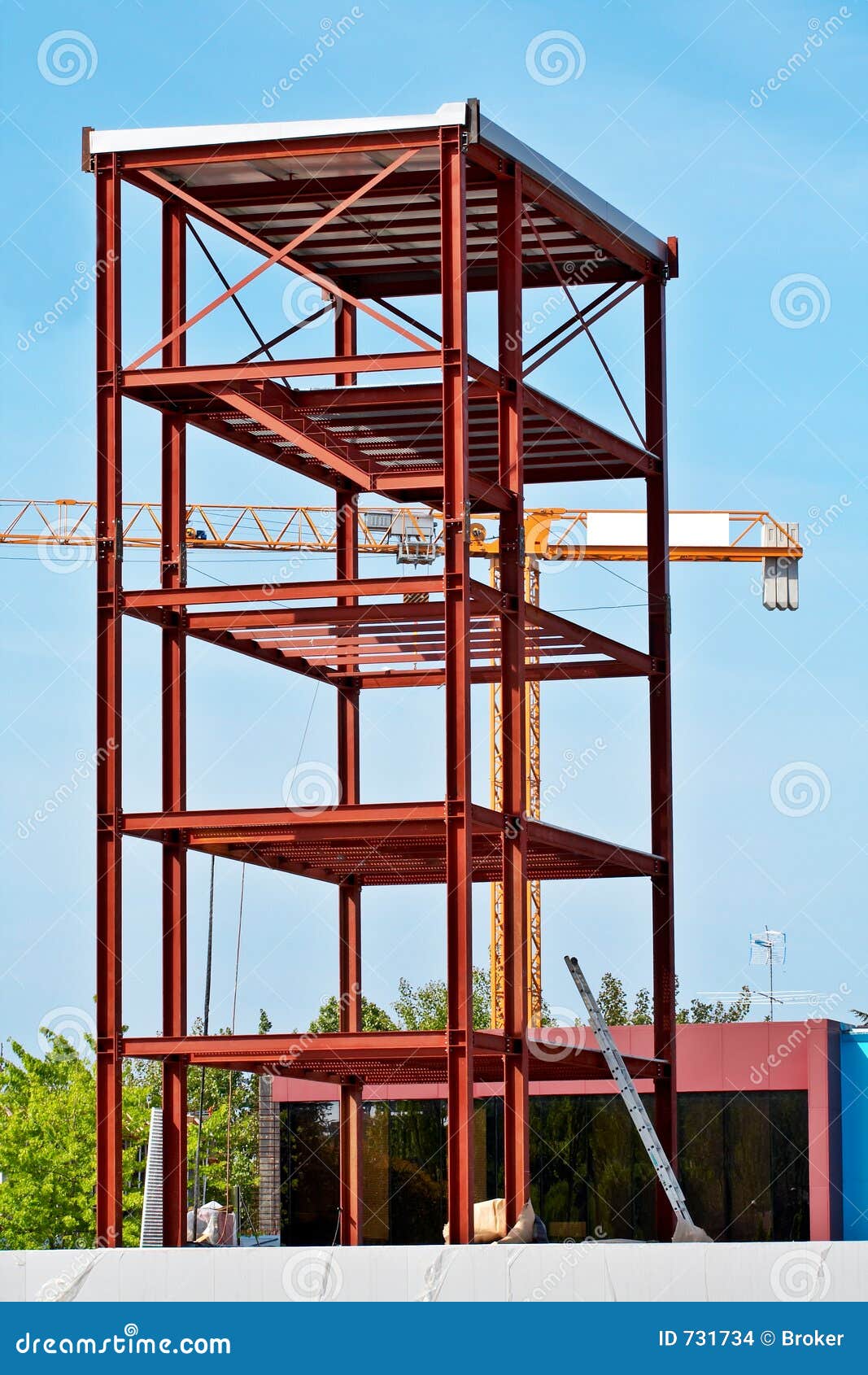 Steel Structure and Construction Crane Stock Photo - Image of heavy ...