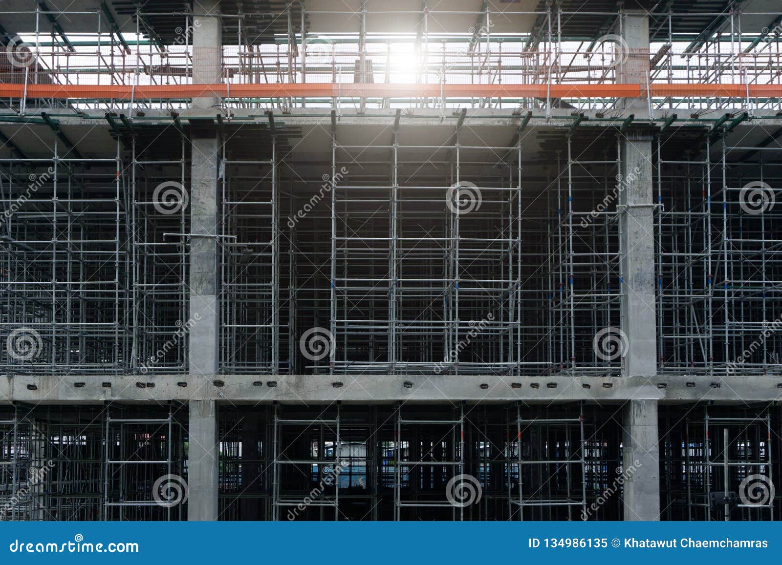 Steel Structure in the Construction Site is Under Construction Stock ...