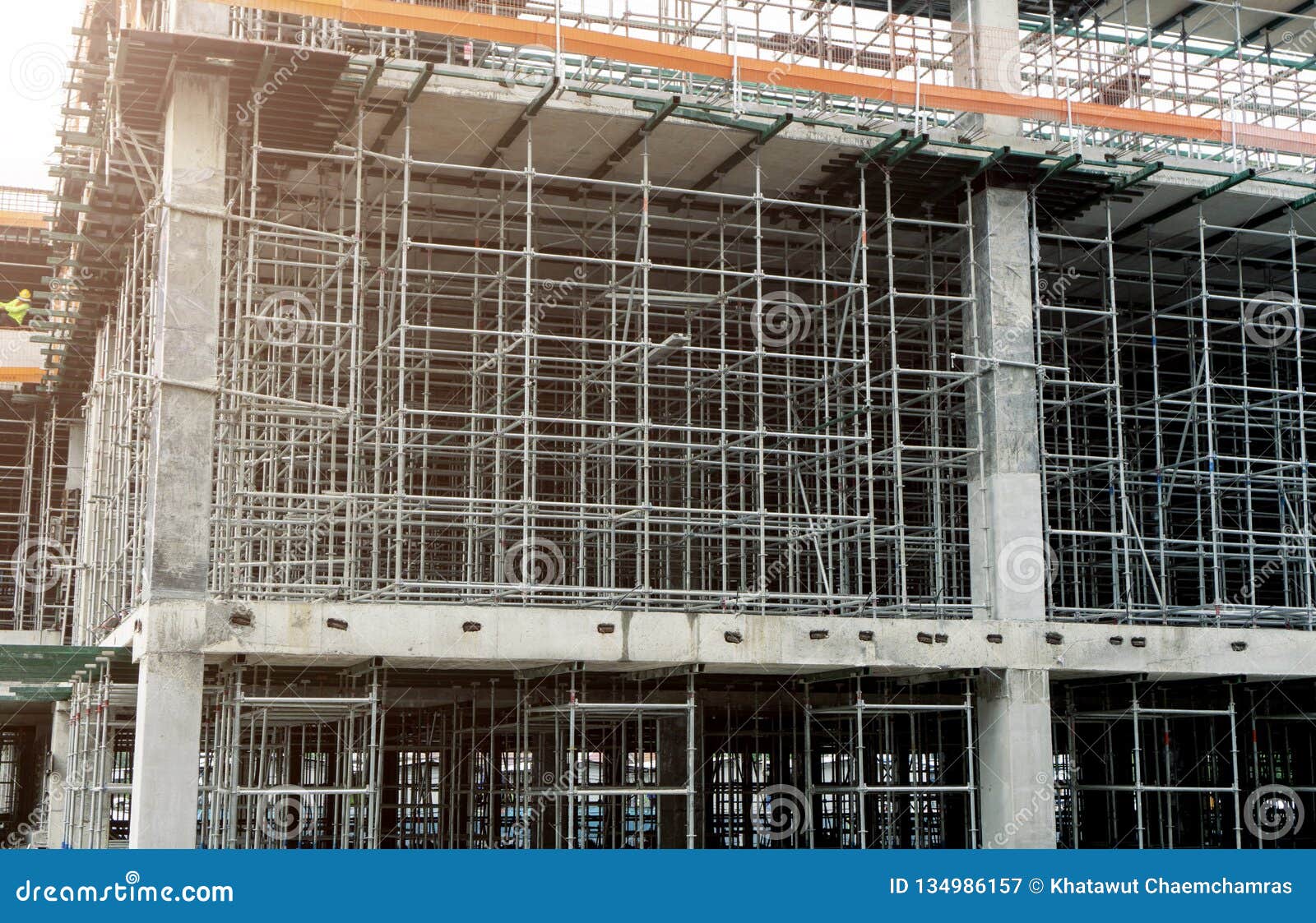 Steel Structure in the Construction Site is Under Construction Stock ...