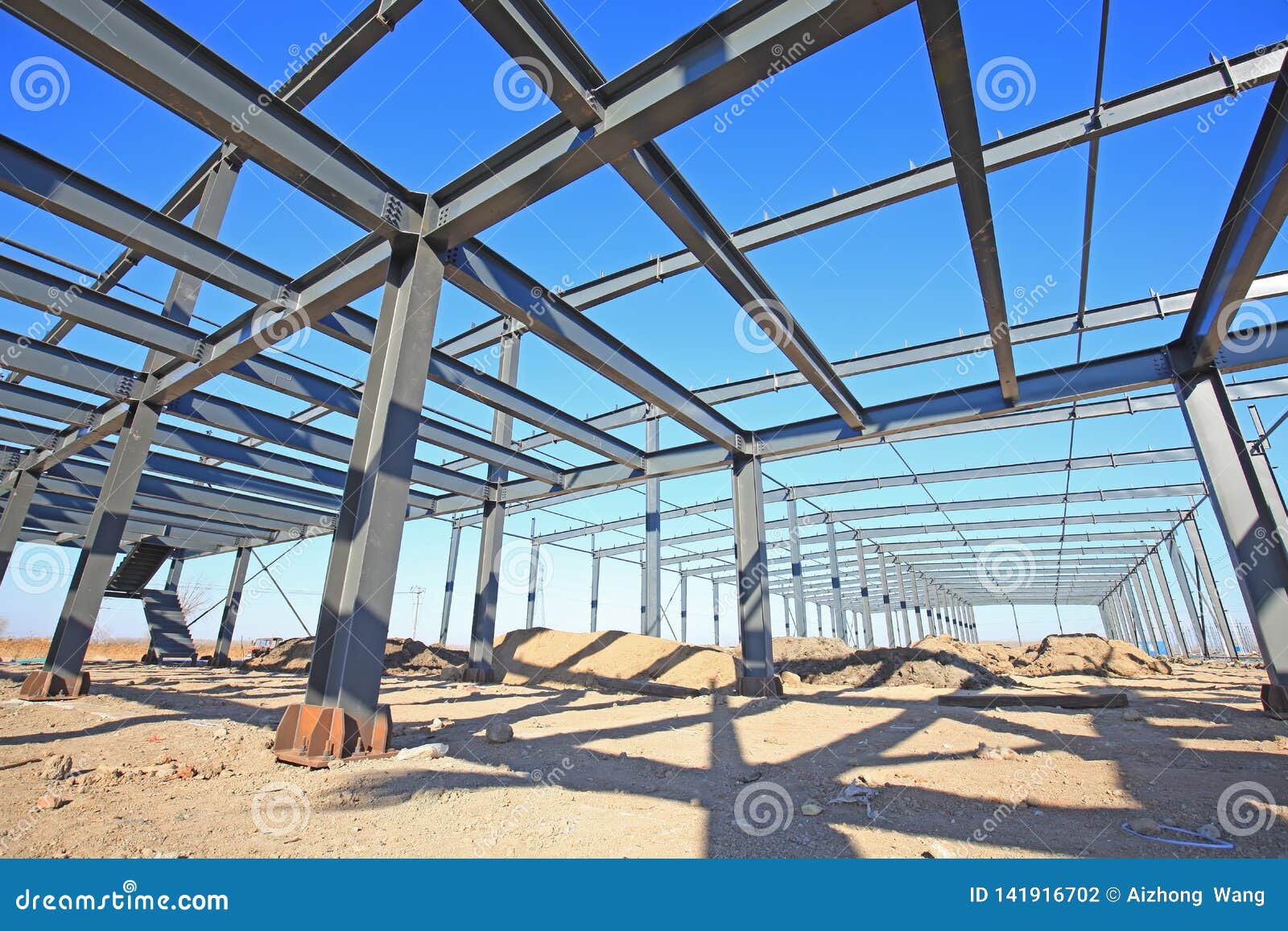 Steel structure stock photo. Image of construction, background - 141916702
