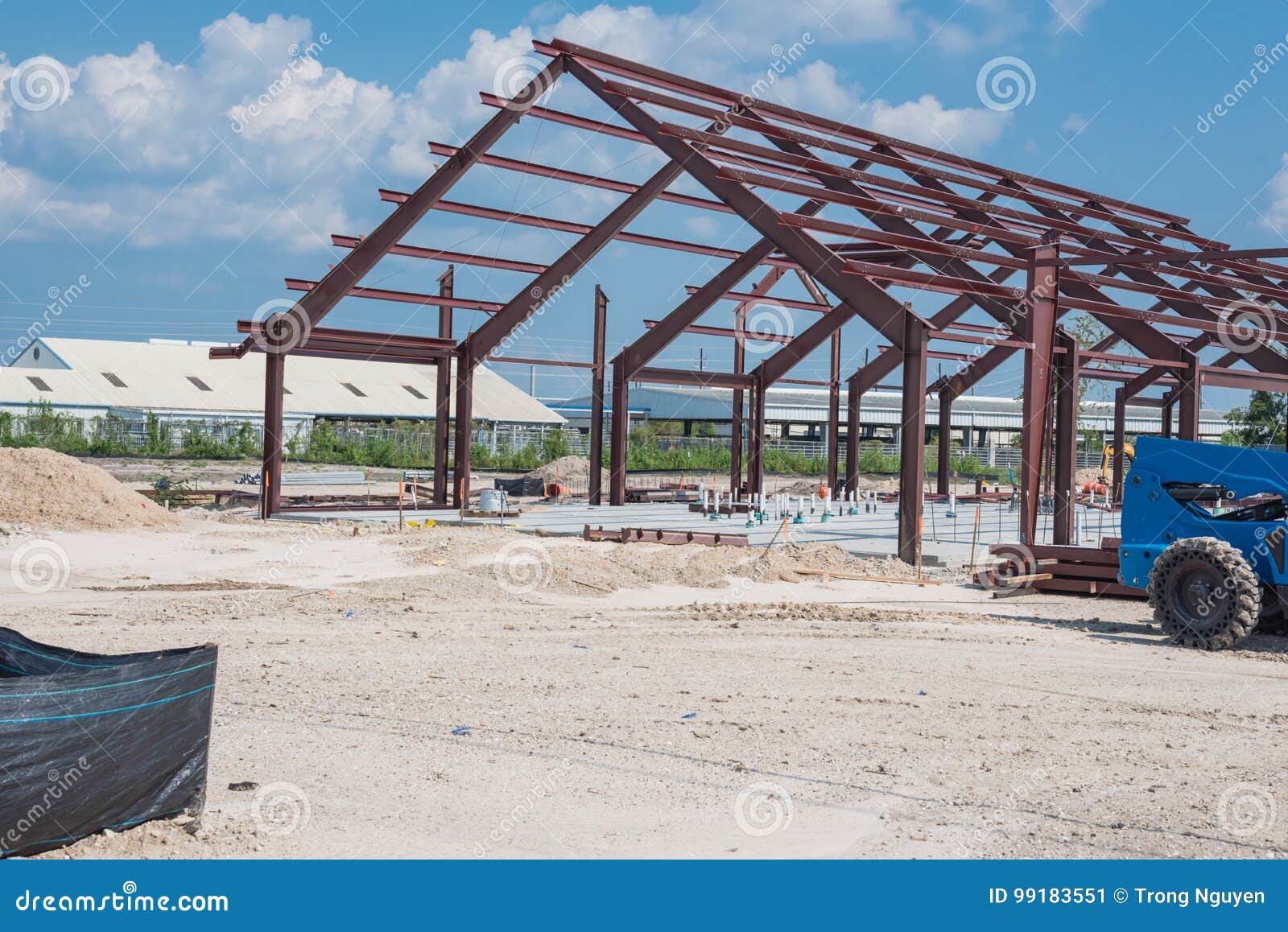 Steel structure factory stock image. Image of equipment - 99183551