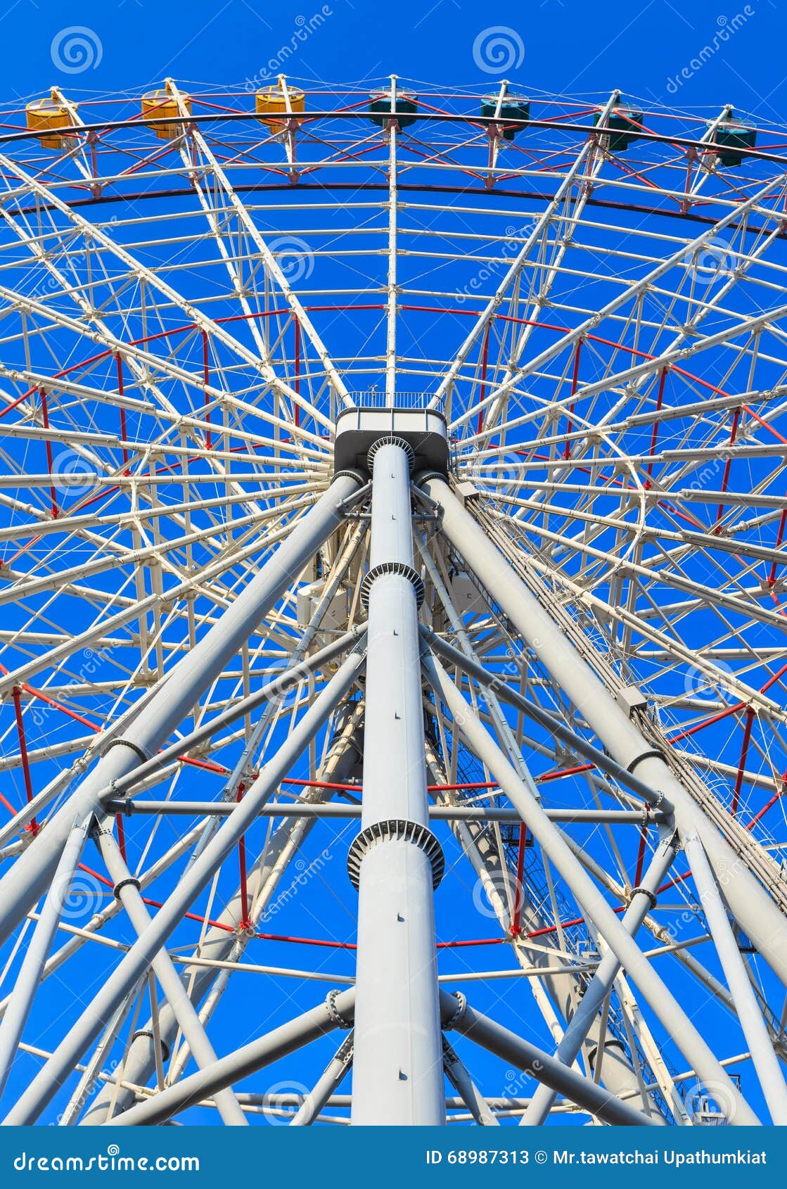 Steel Structure of Ferris with Blue Sky Stock Image - Image of turn ...