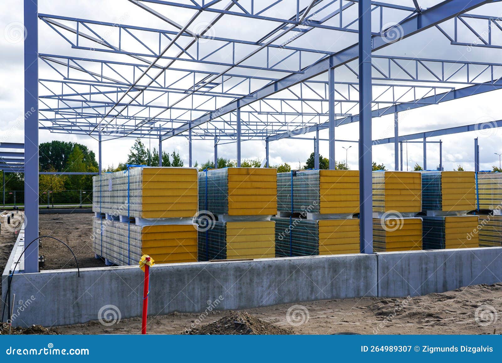 Steel Structure Framework and Stacks of Sandwich Panels for the Facade ...