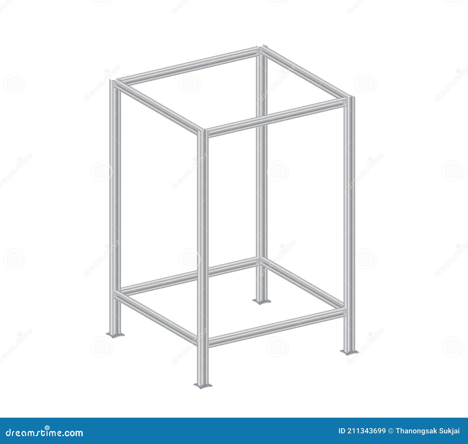 Steel Structure Framework on White Background. Structural Steel Beam ...
