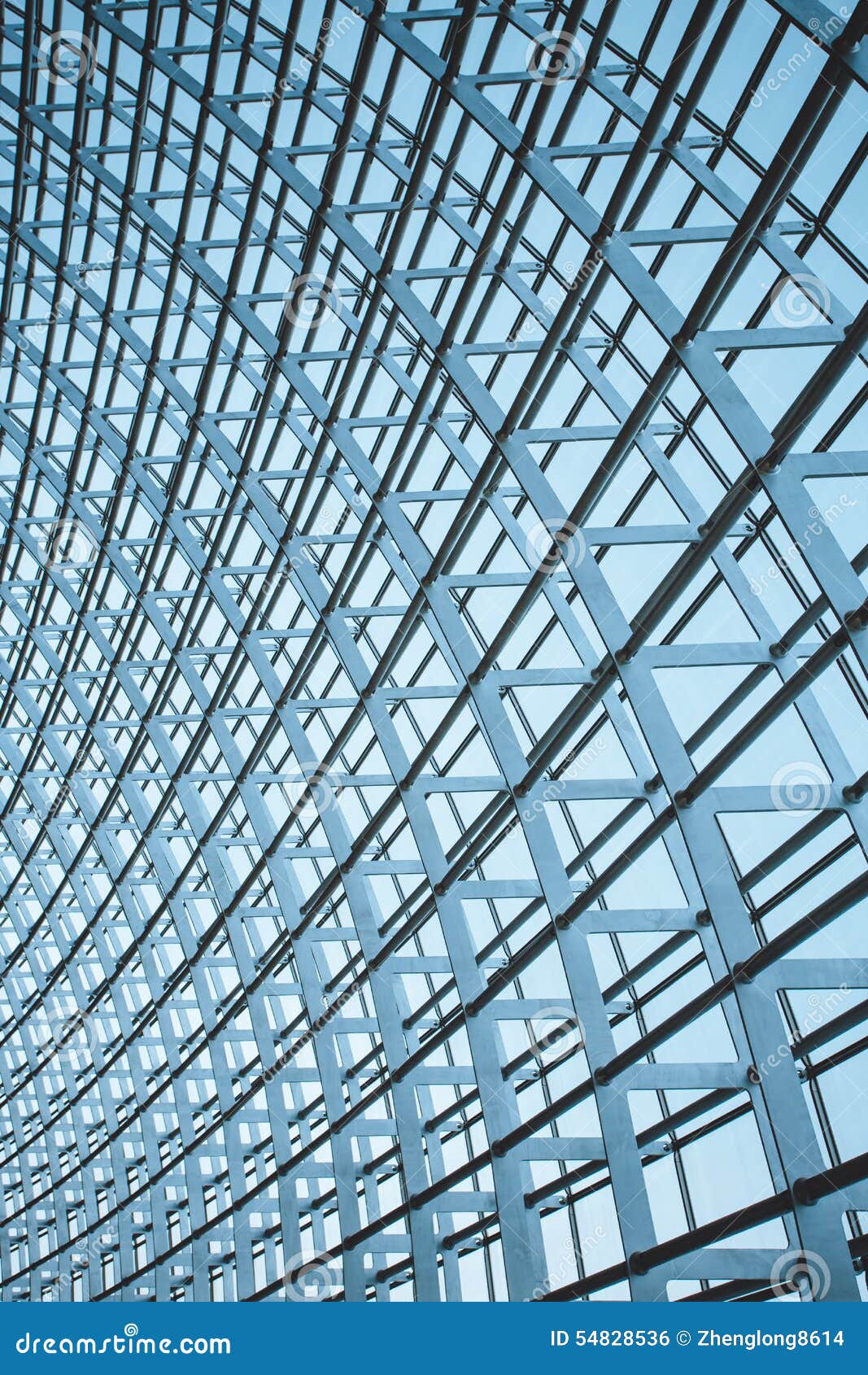 Steel Structure of the Glass Wall Stock Photo - Image of wall, vault ...