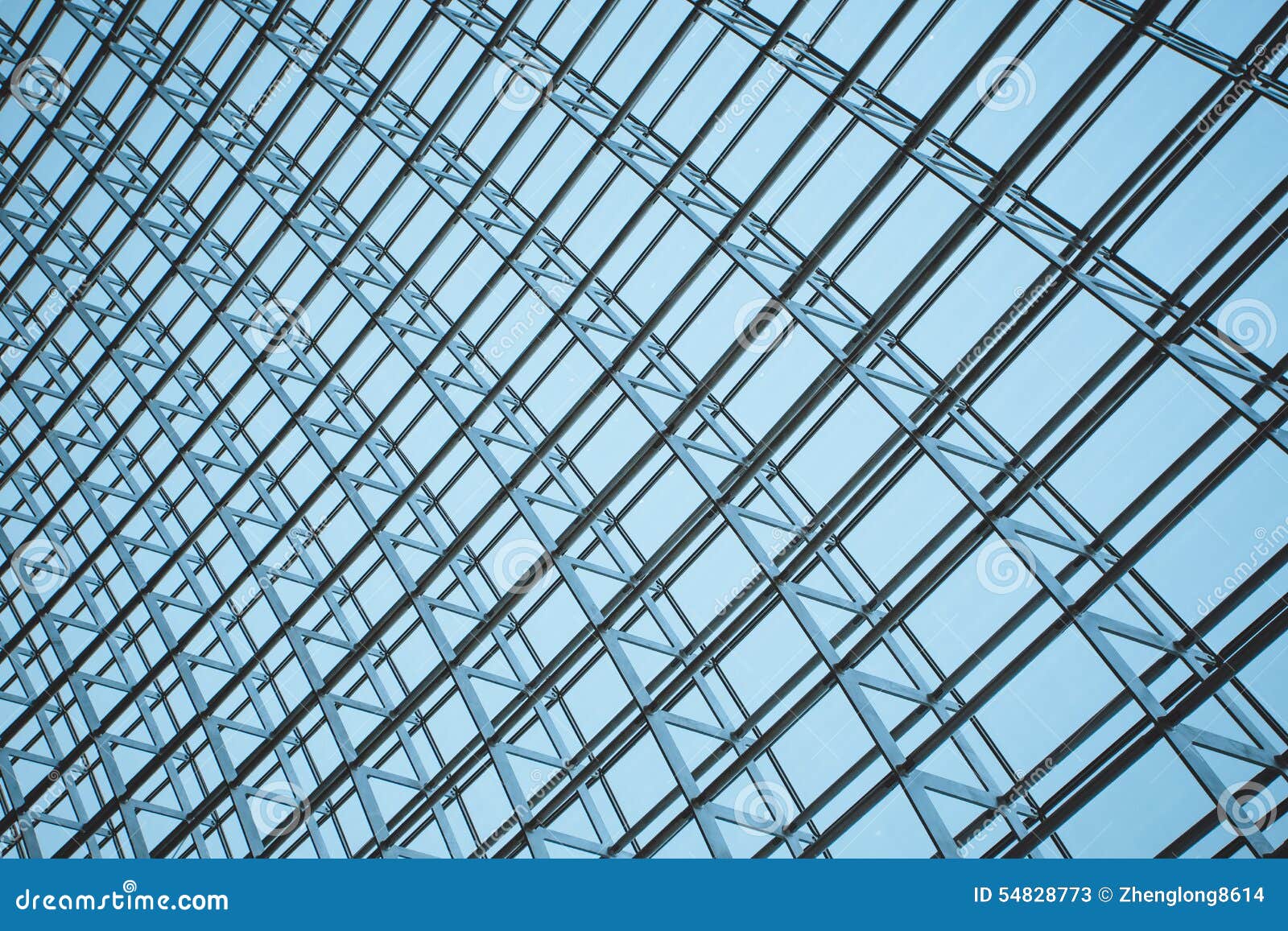 Steel Structure of the Glass Wall Stock Image - Image of vault, wall ...