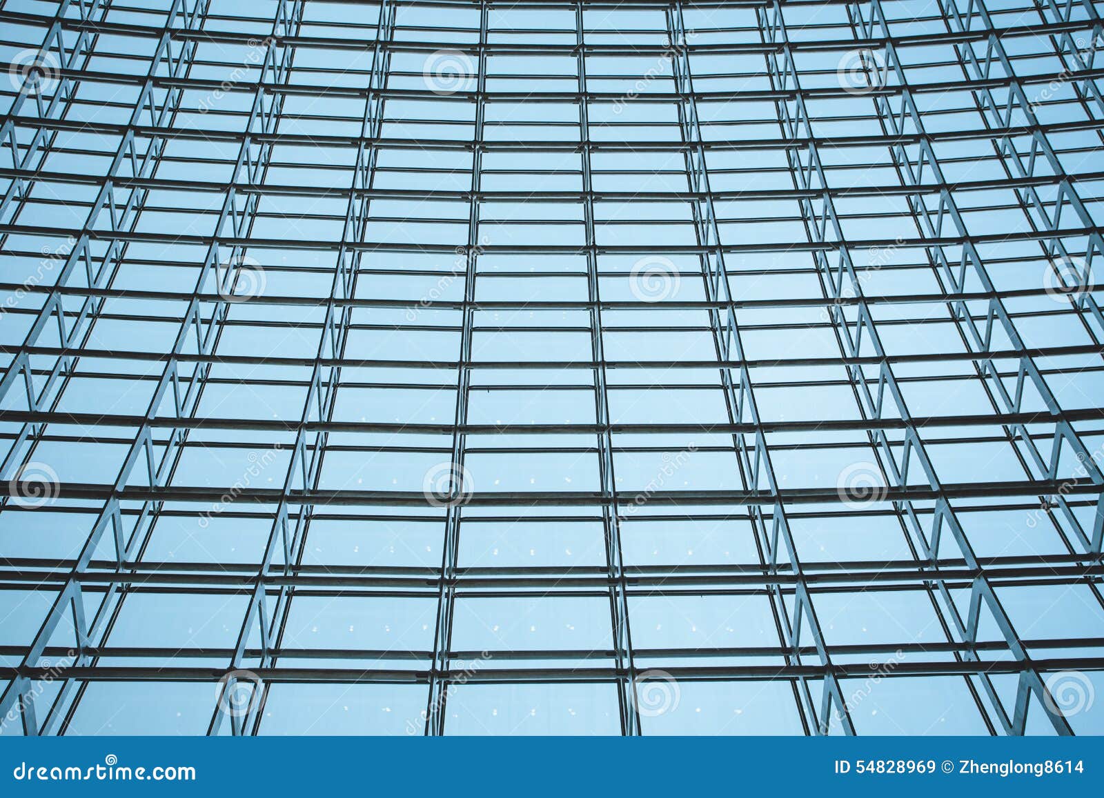 Steel Structure of the Glass Wall Stock Image - Image of glass, modern ...