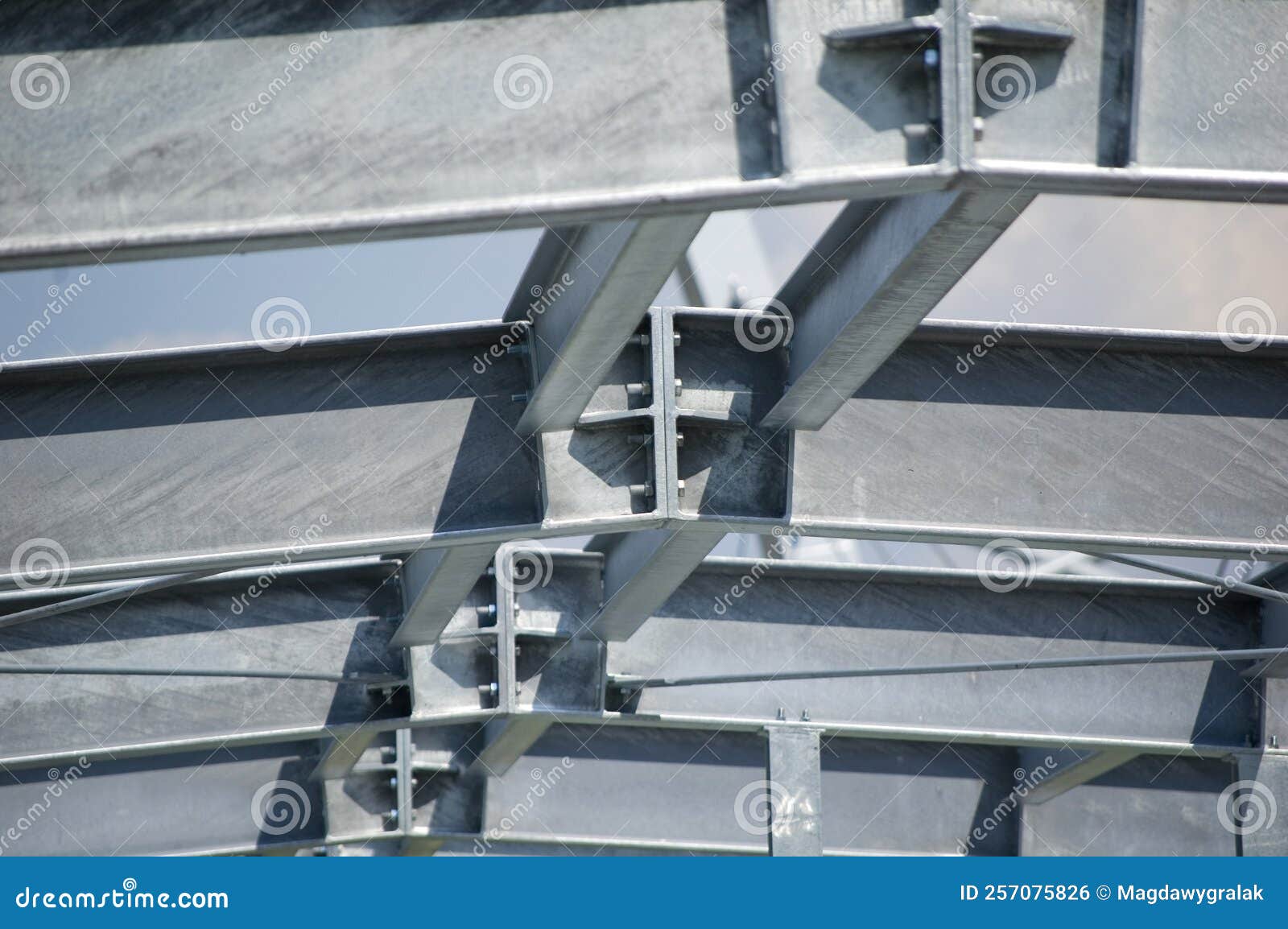 Steel Structure of the Hall. Stock Photo - Image of perspective ...