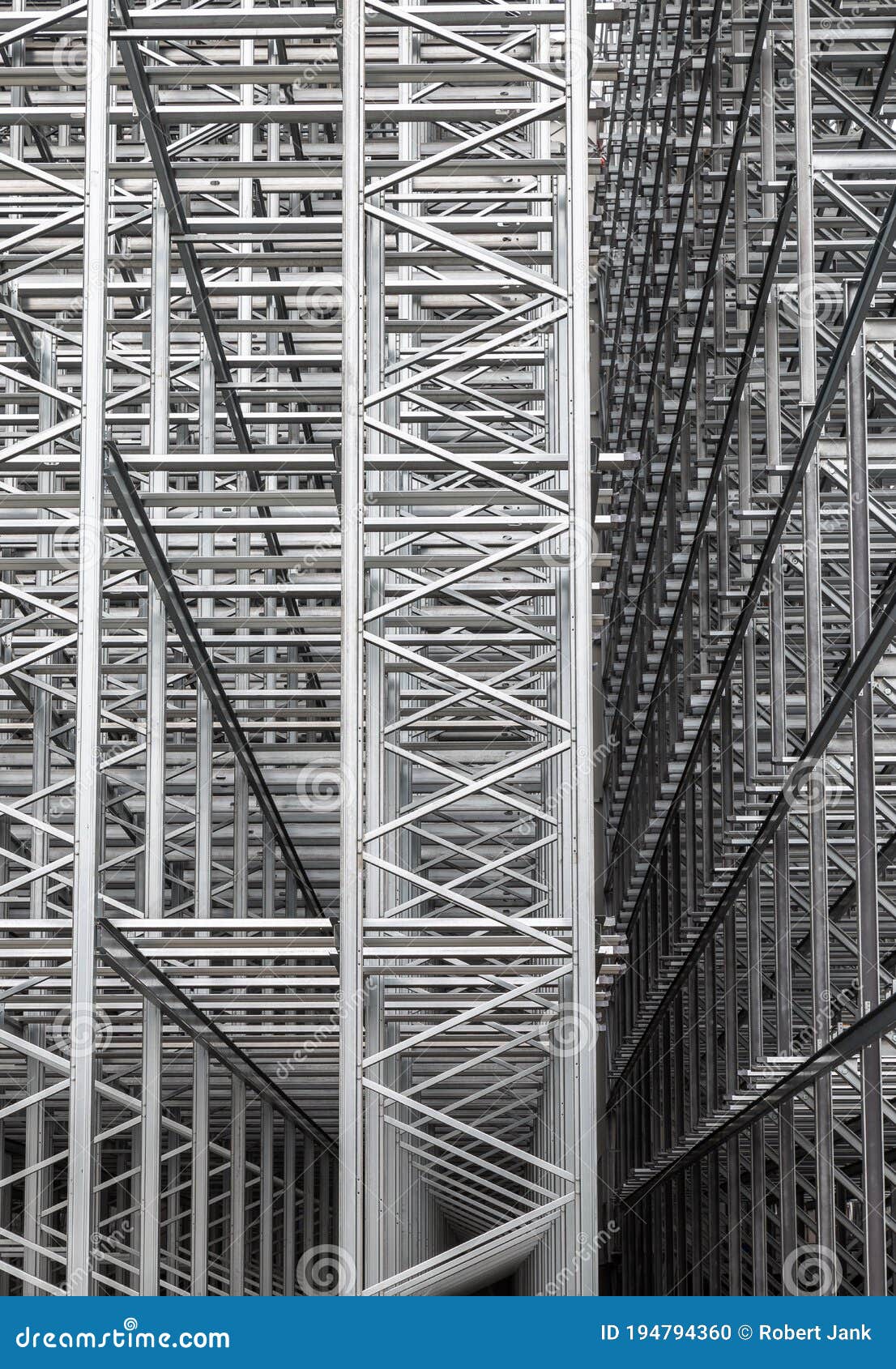 Steel Structure of a High Rack Warehouse Stock Photo - Image of ...