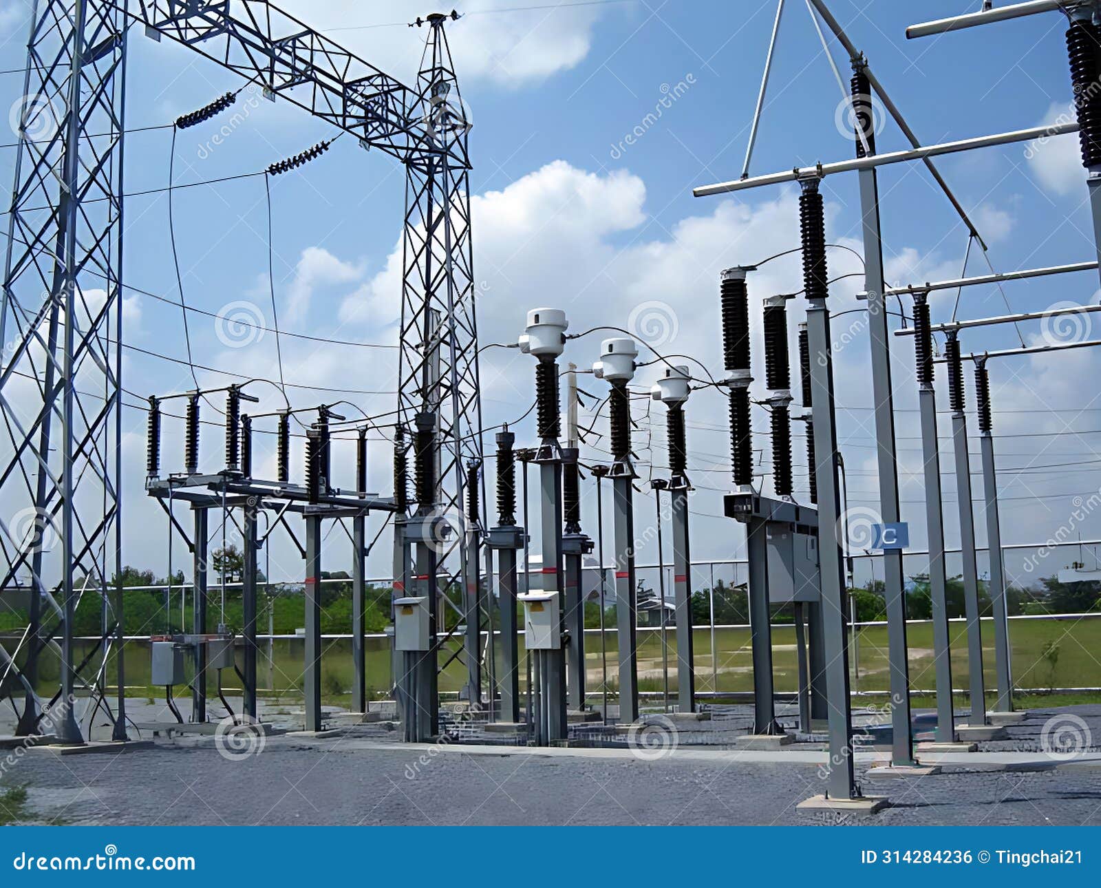 The Steel Structure of the High Voltage Take-off Tower and Electrical ...