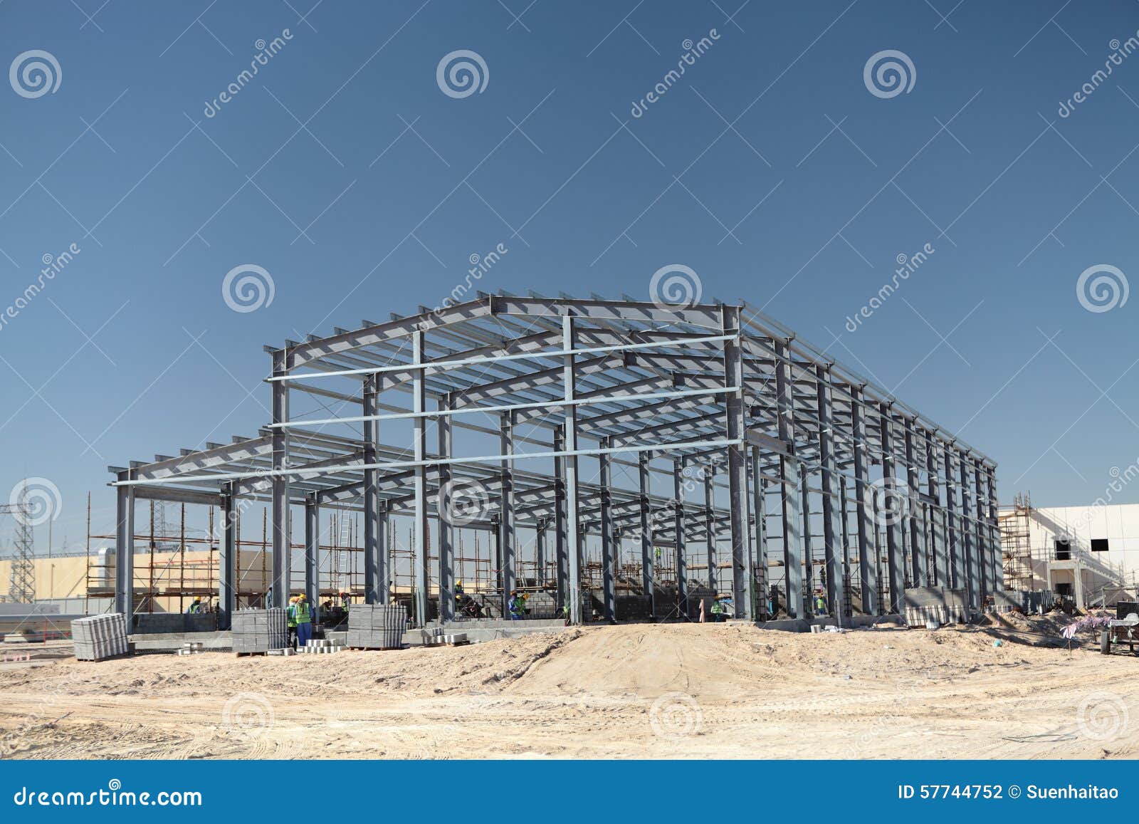 Steel Structure of the Plant Stock Photo - Image of building, light ...