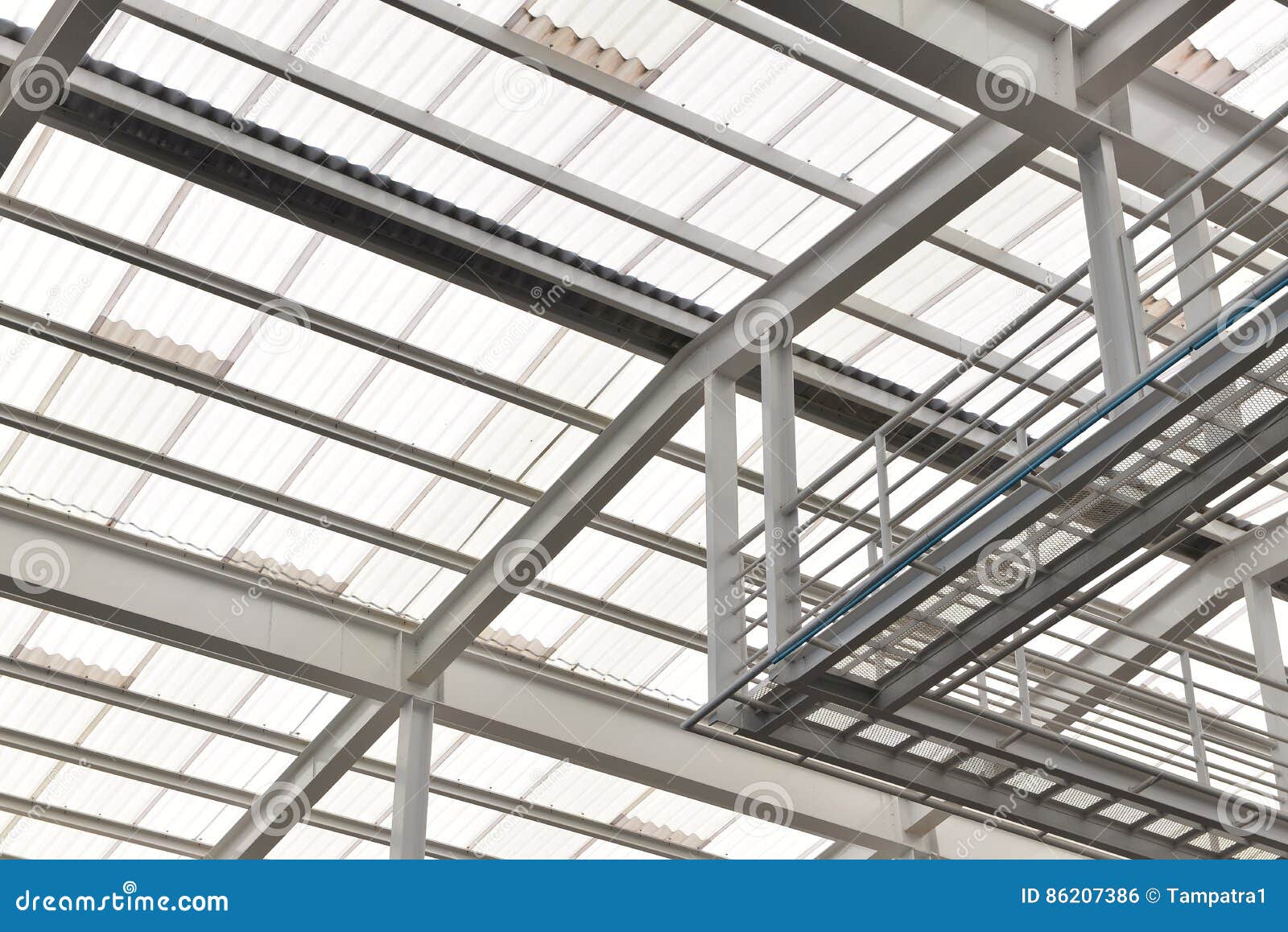 Steel Structure Roof, Glasses, Solar Cell, Supported Stock Photo ...