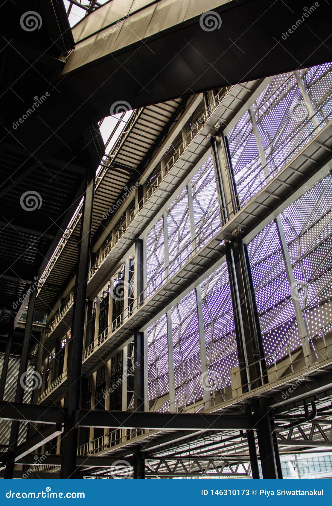 Steel Structure in Shopping Mall Stock Image - Image of airport, metal ...