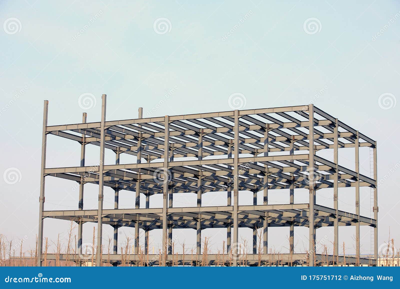Steel Structure is Under Construction Stock Photo - Image of plant ...