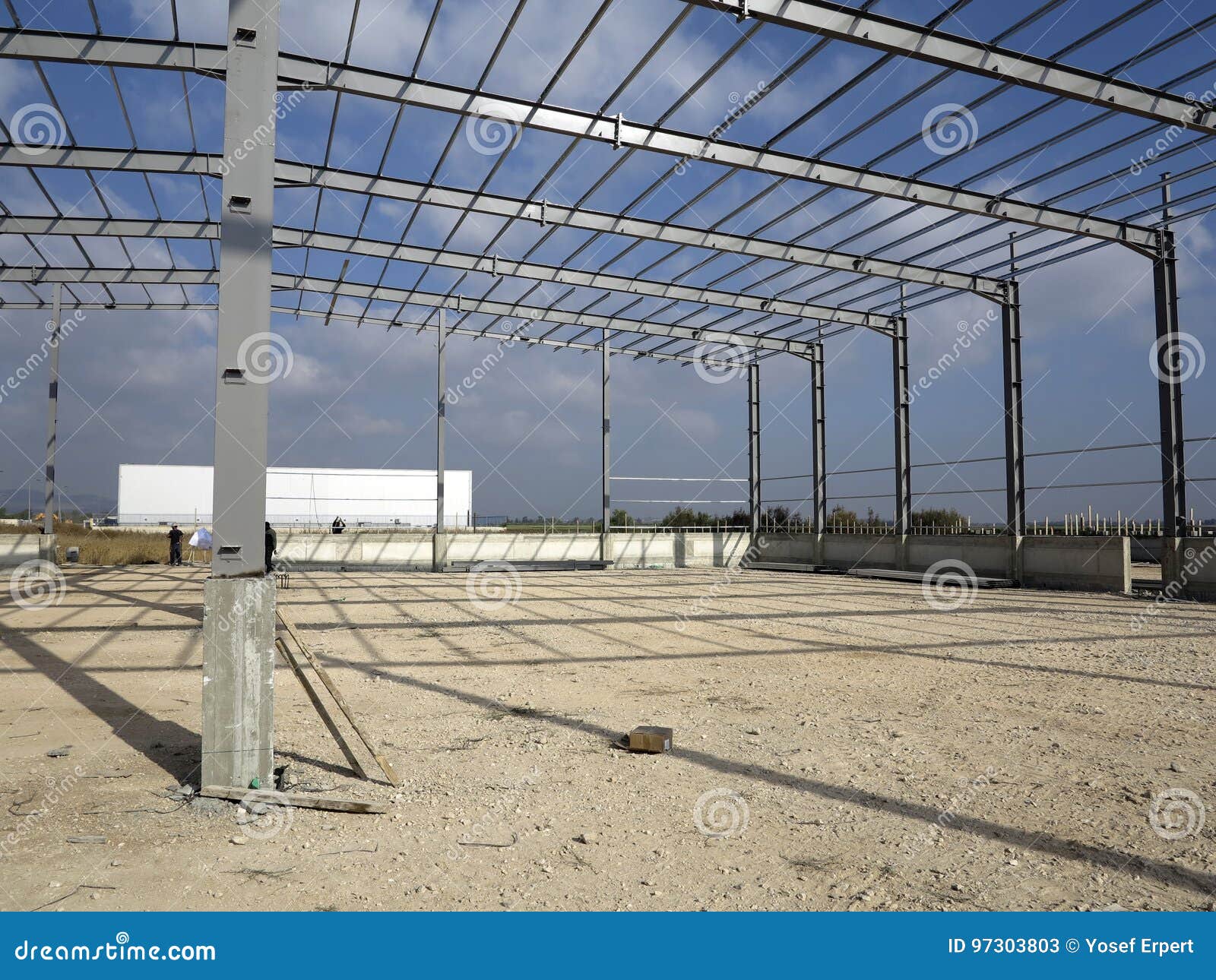 Steel Structures of Industrial Building Stock Image - Image of knots ...