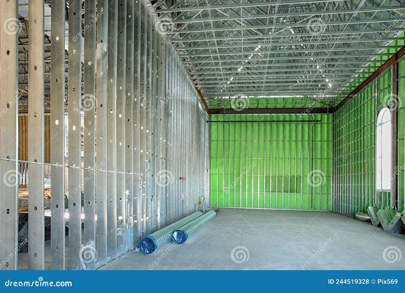 A New Building with Steel Stud Construction. Stock Photo - Image of ...