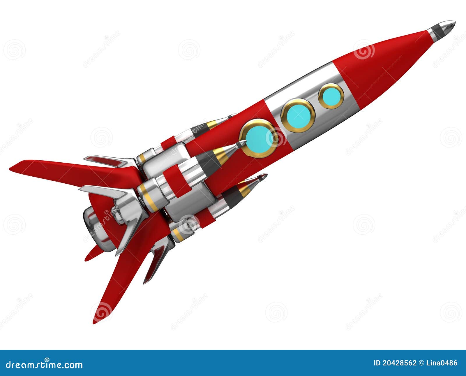 Steel Stylized Space Rocket Stock Illustration - Illustration of ...