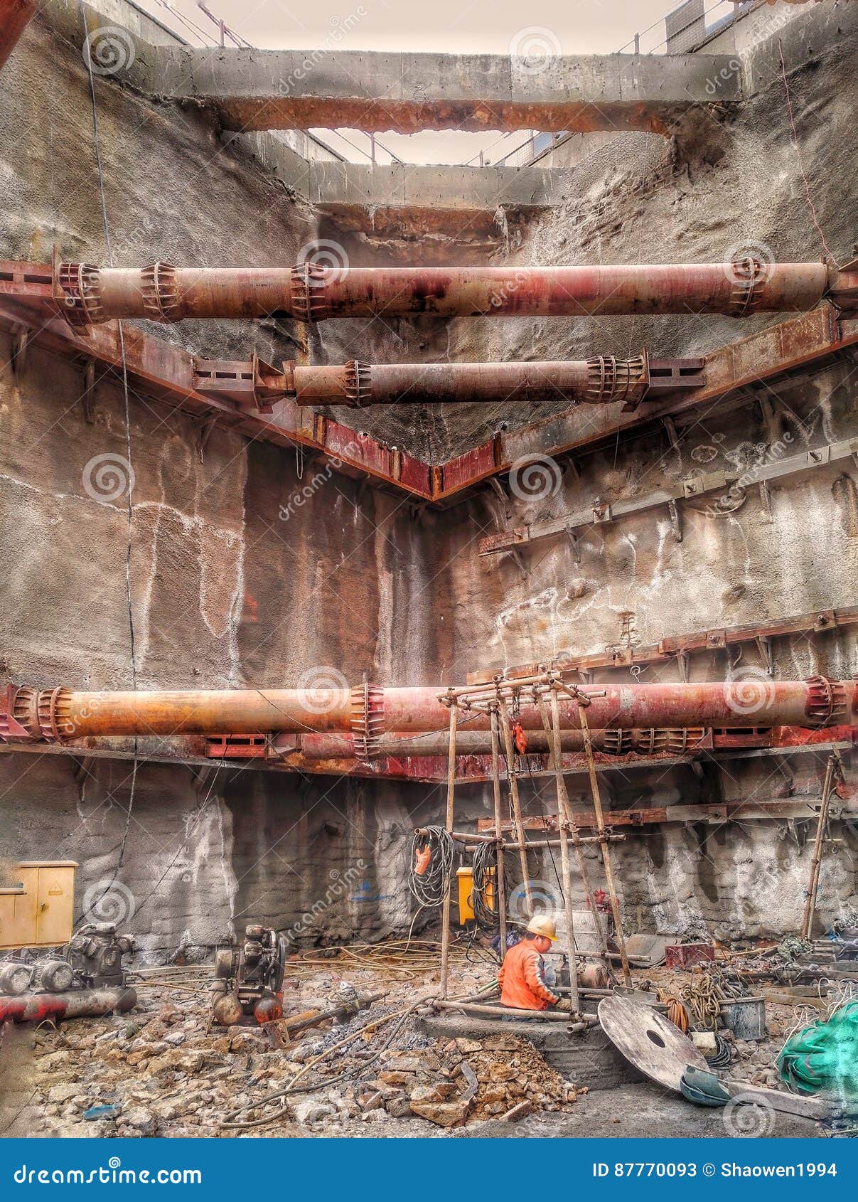 Steel Support Structure Site Editorial Stock Photo - Image of double ...