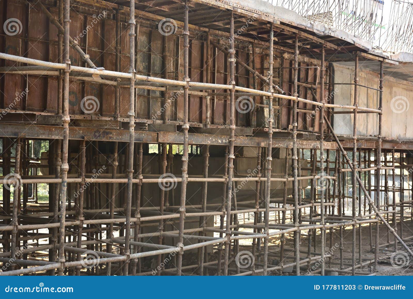 Steel Supportwork To the New Bridge Structure Stock Image - Image of ...