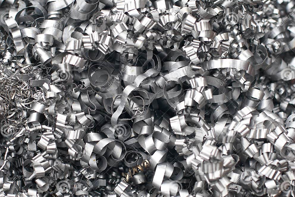 Steel swarf stock photo. Image of shiny, spiral, metal - 4102992