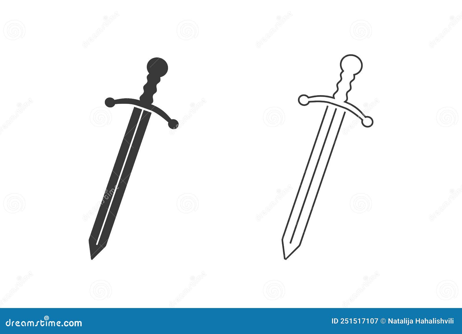 Steel Sword Vector Icon Set Illustration Isolated on White Background ...