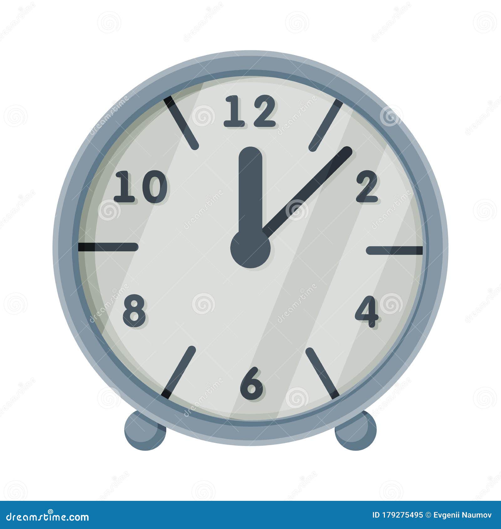 Steel Table Clock of Round Shape, Time Measuring Instrument Vector ...