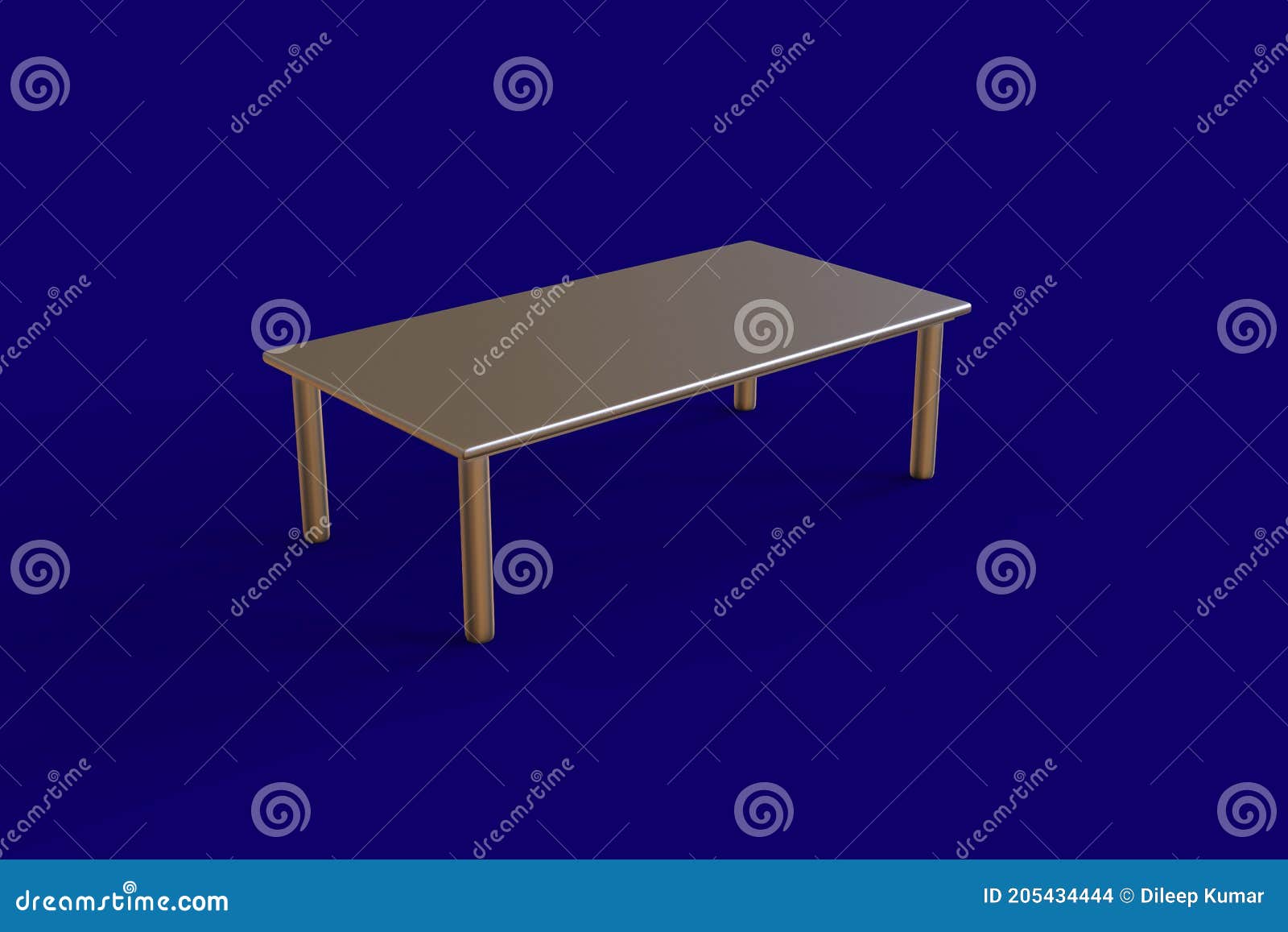 Steel Table 3D Design and Blue Background Stock Illustration ...