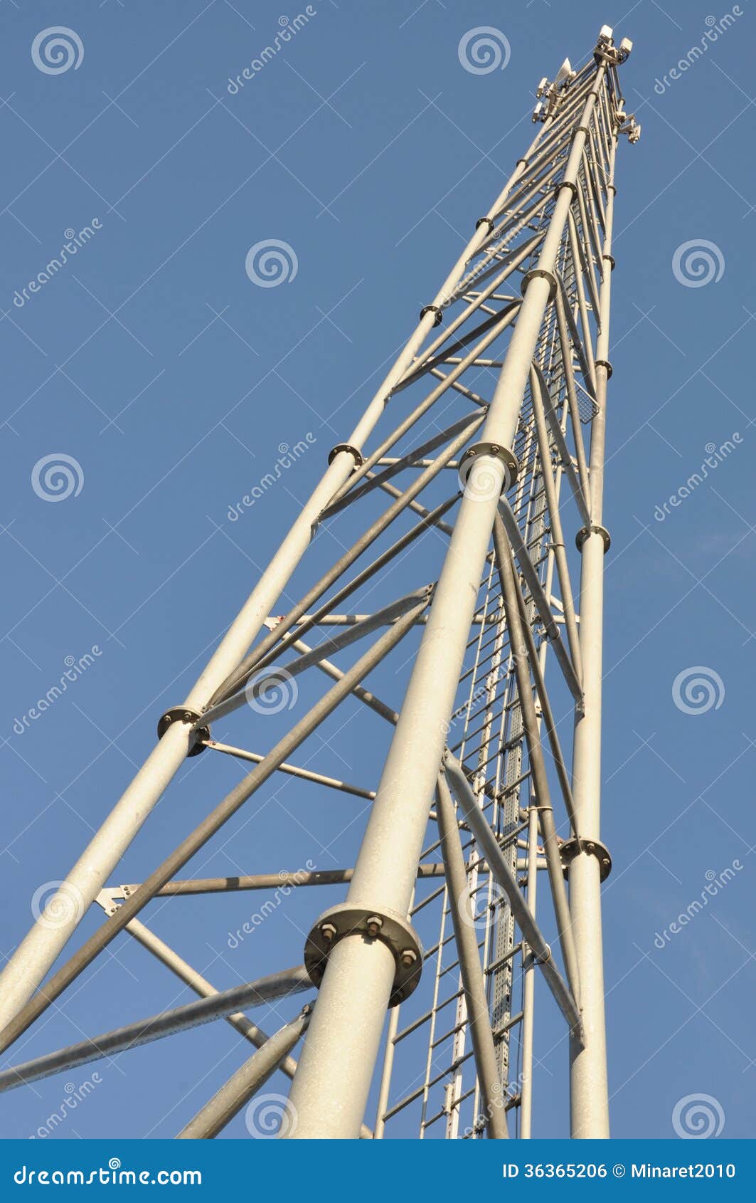 Steel Telecommunication Tower with Antennas Stock Photo - Image of link ...