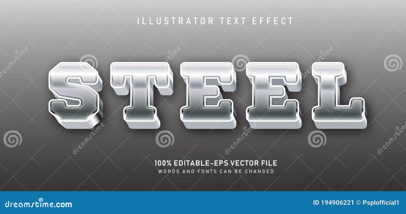 Steel Text Effect Design Vector Stock Vector - Illustration of design ...