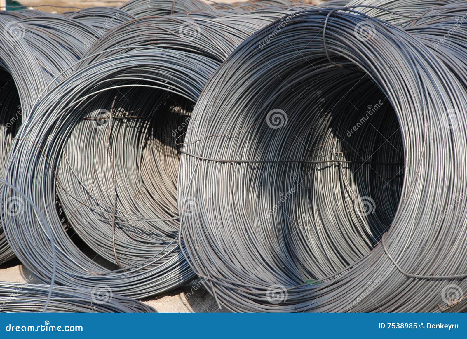 Steel thread rolls stock image. Image of bend, blue, industry - 7538985