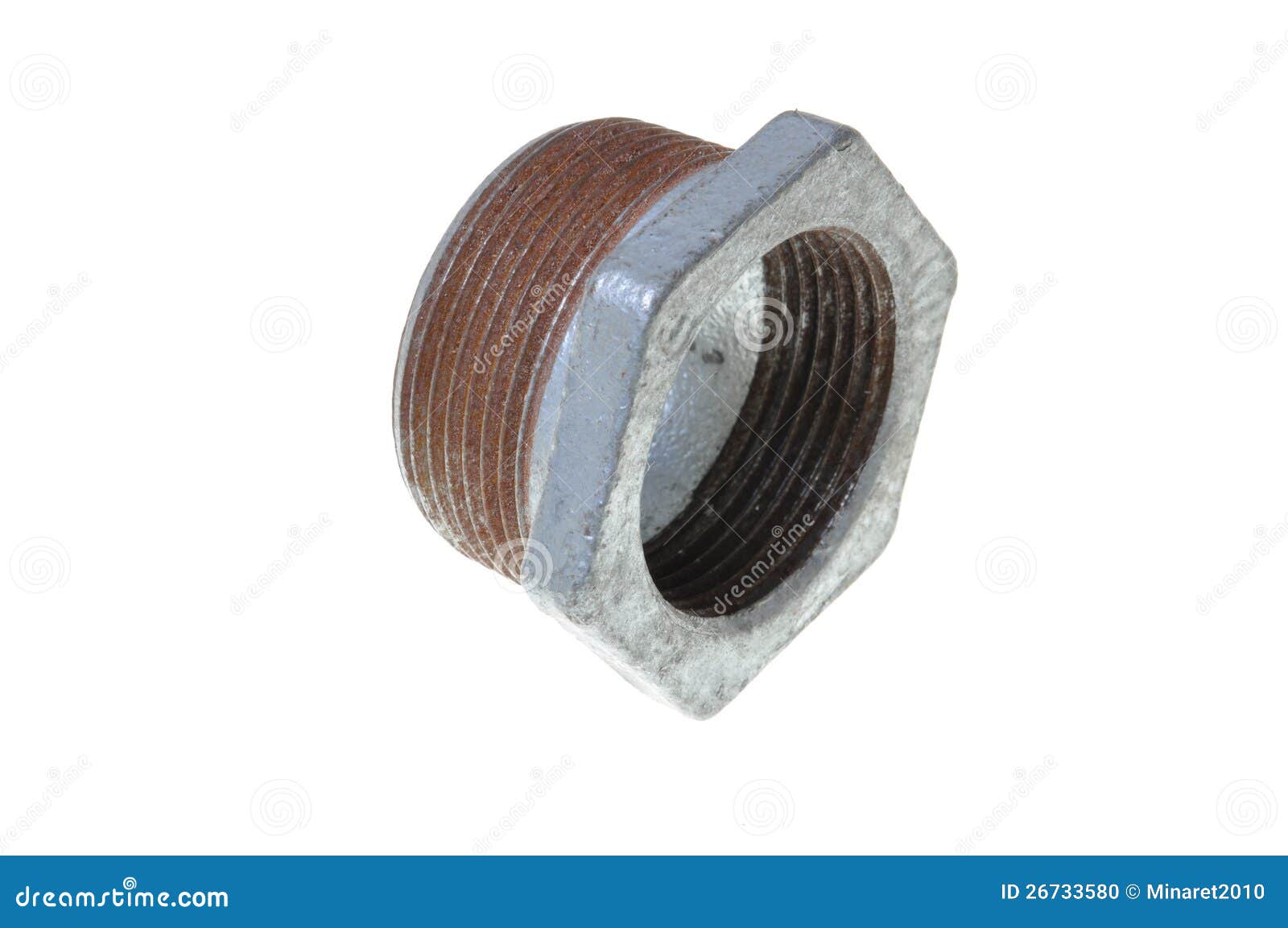 Steel threaded connector stock photo. Image of pipeline - 26733580