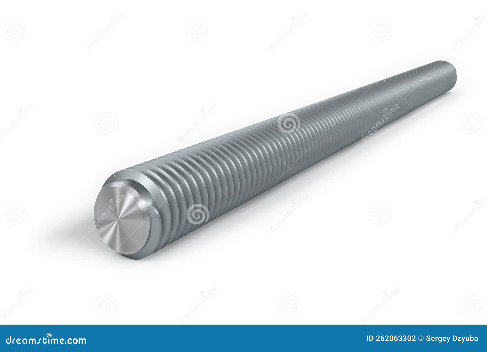 Steel threaded rod - 3d stock illustration. Illustration of white ...