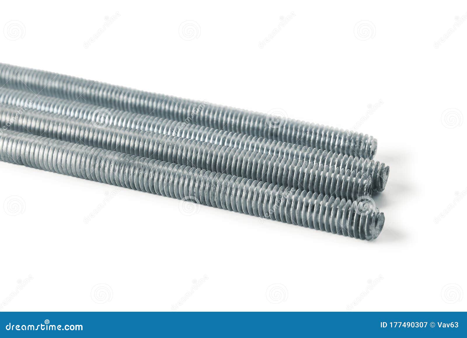 Steel threaded rods stock image. Image of pattern, closeup - 177490307