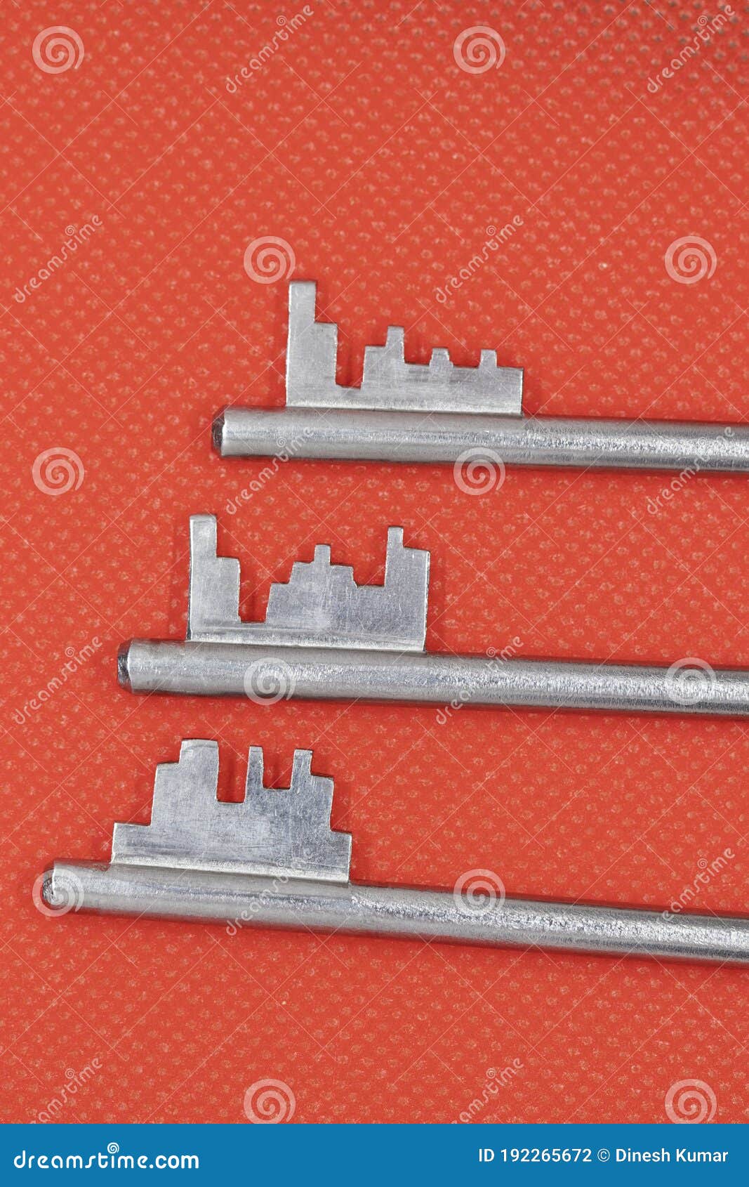 Steel Three Keys for Security Locker Stock Photo - Image of door ...