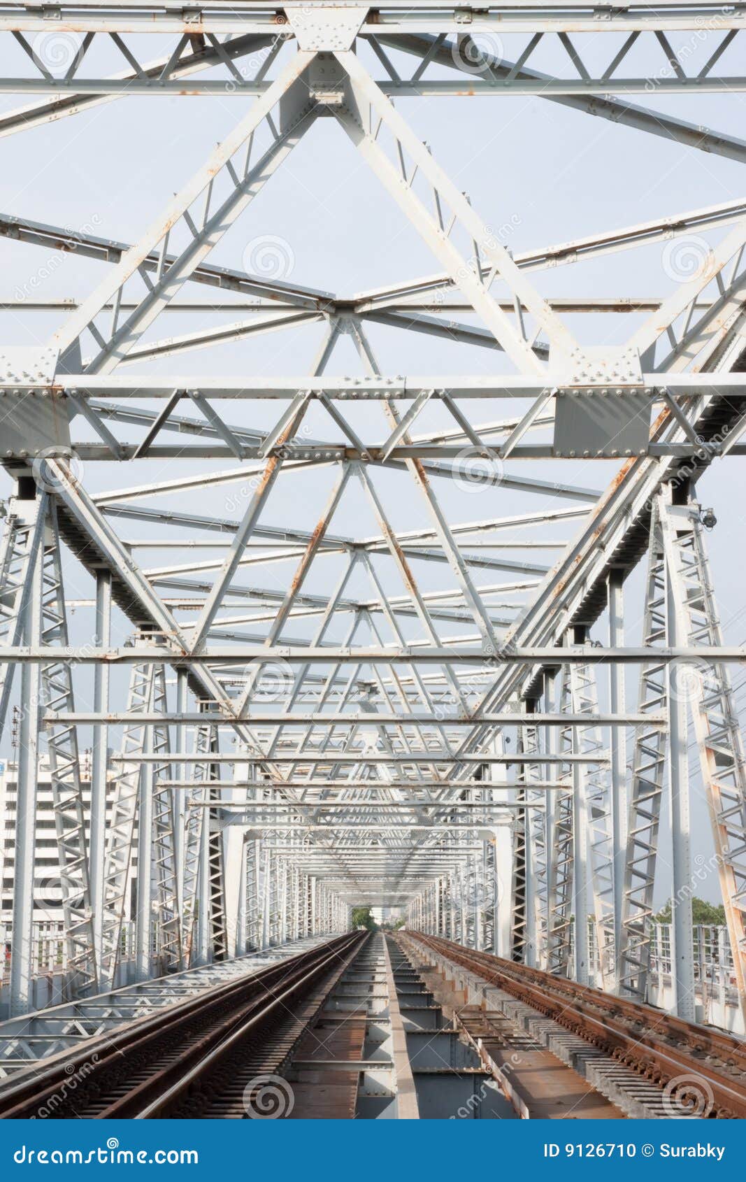 Steel train bridge stock photo. Image of infrastructure - 9126710