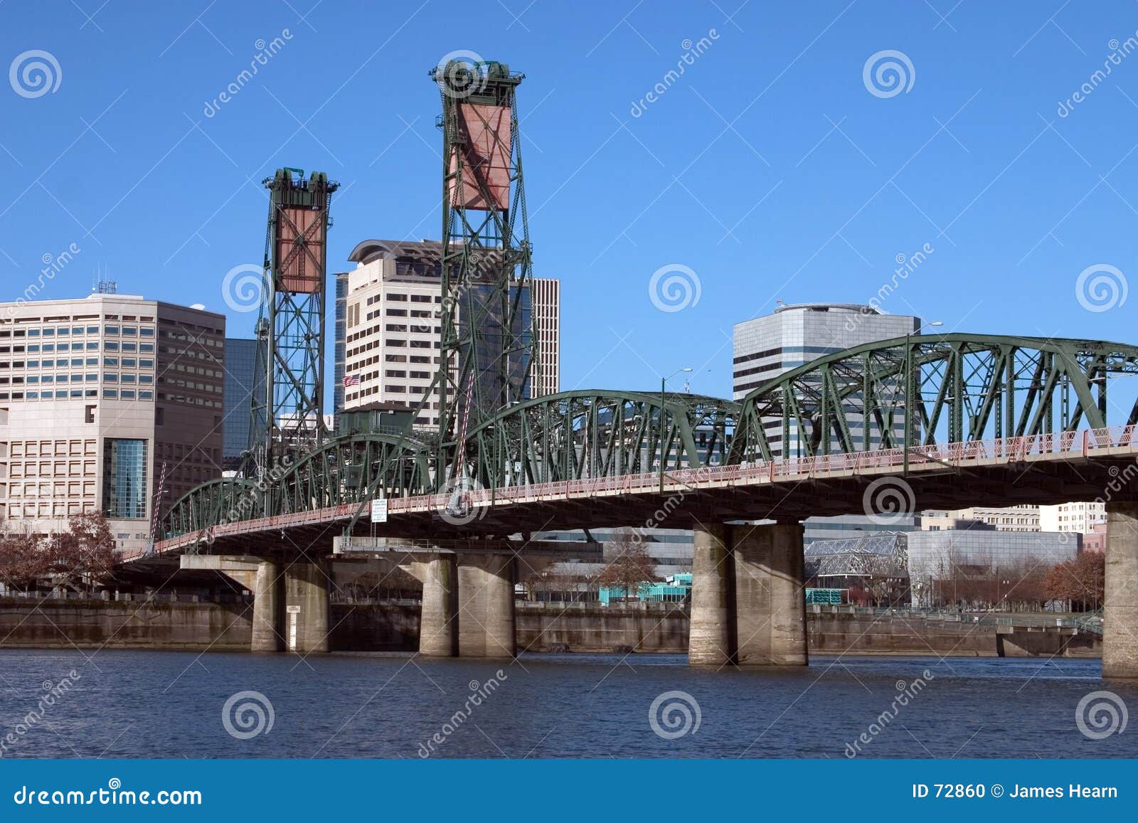 Steel Train Bridge in Portland. Stock Photo - Image of open, bridge: 72860