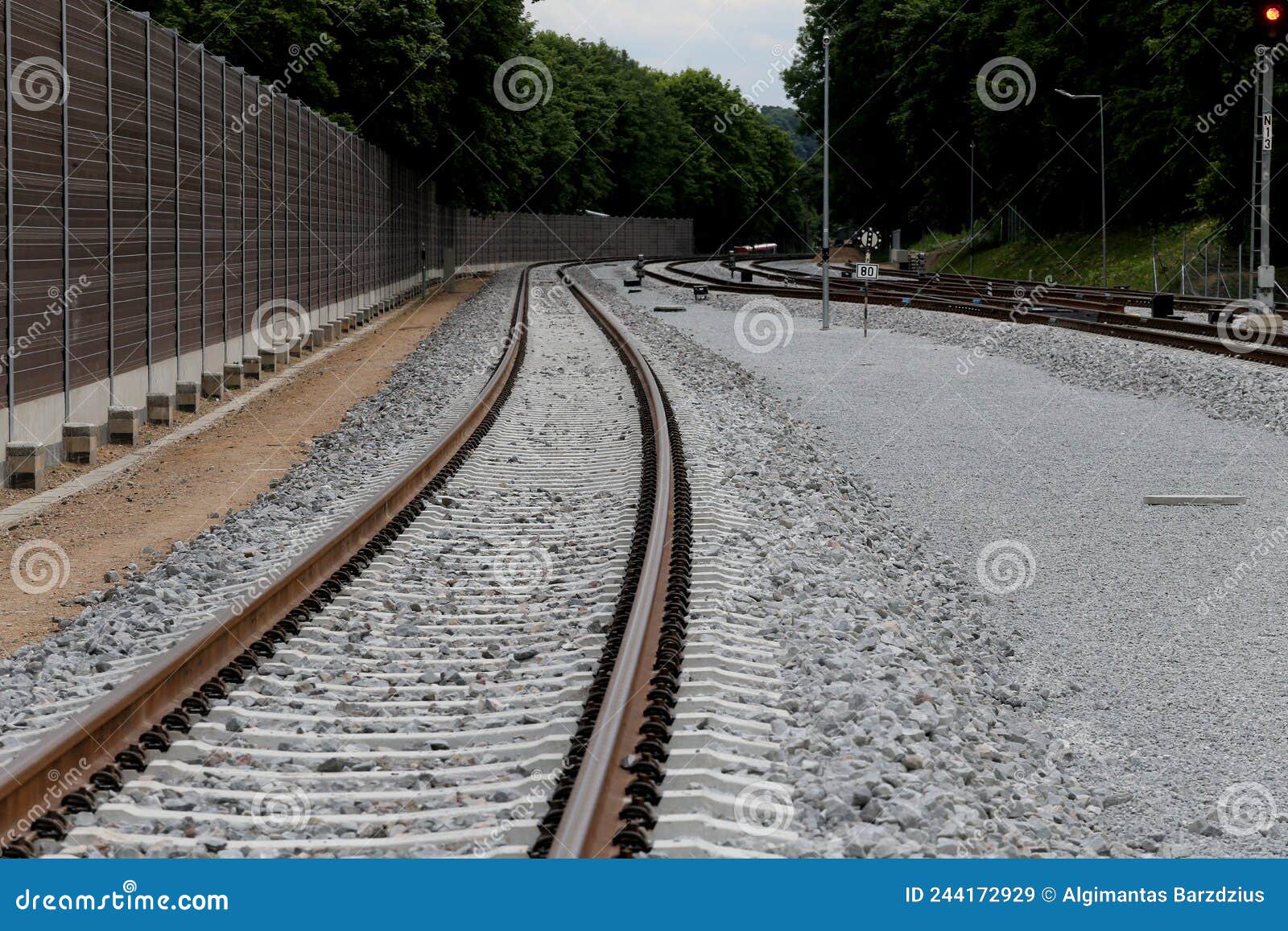 Steel Train Tracks, Rail Ties, Lined Up into the Horizon Stock Image ...