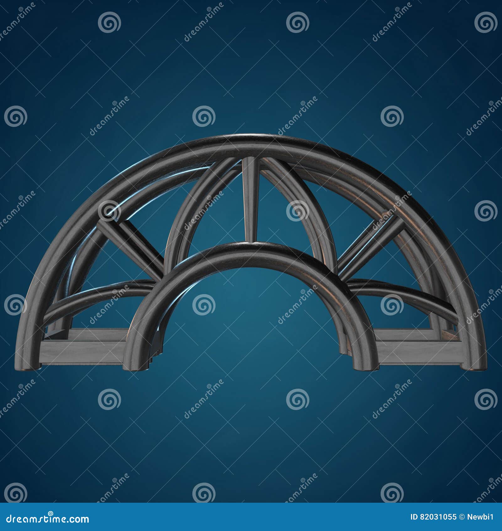 Steel Truss Arc Girder Element Stock Illustration - Illustration of ...