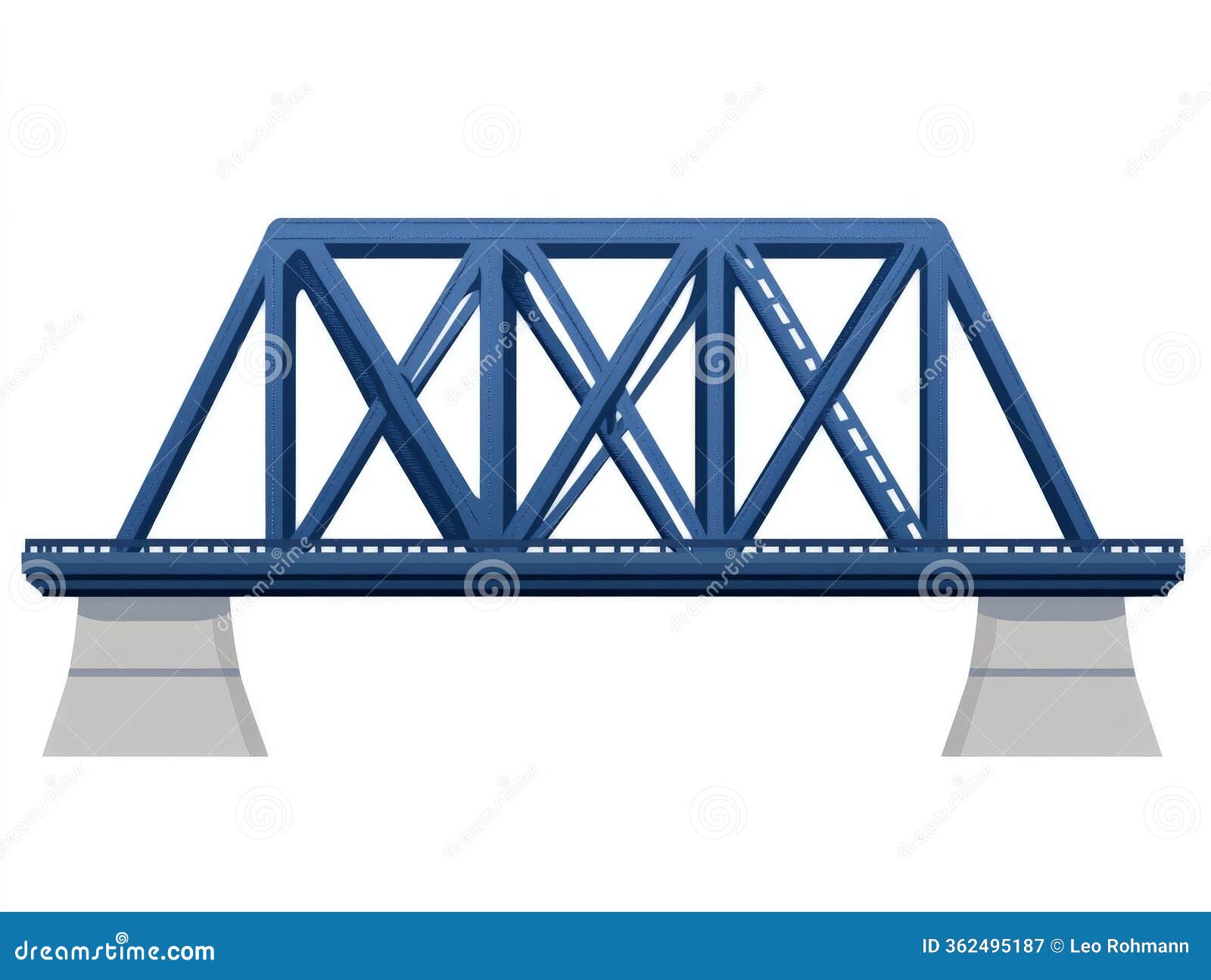 Steel Truss Bridge in Bold Industrial Design Robust Framework Blue ...