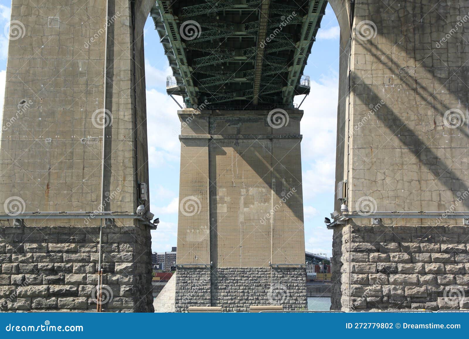 Steel Truss Cantilever Bridge Viewed from Under Stock Photo - Image of ...