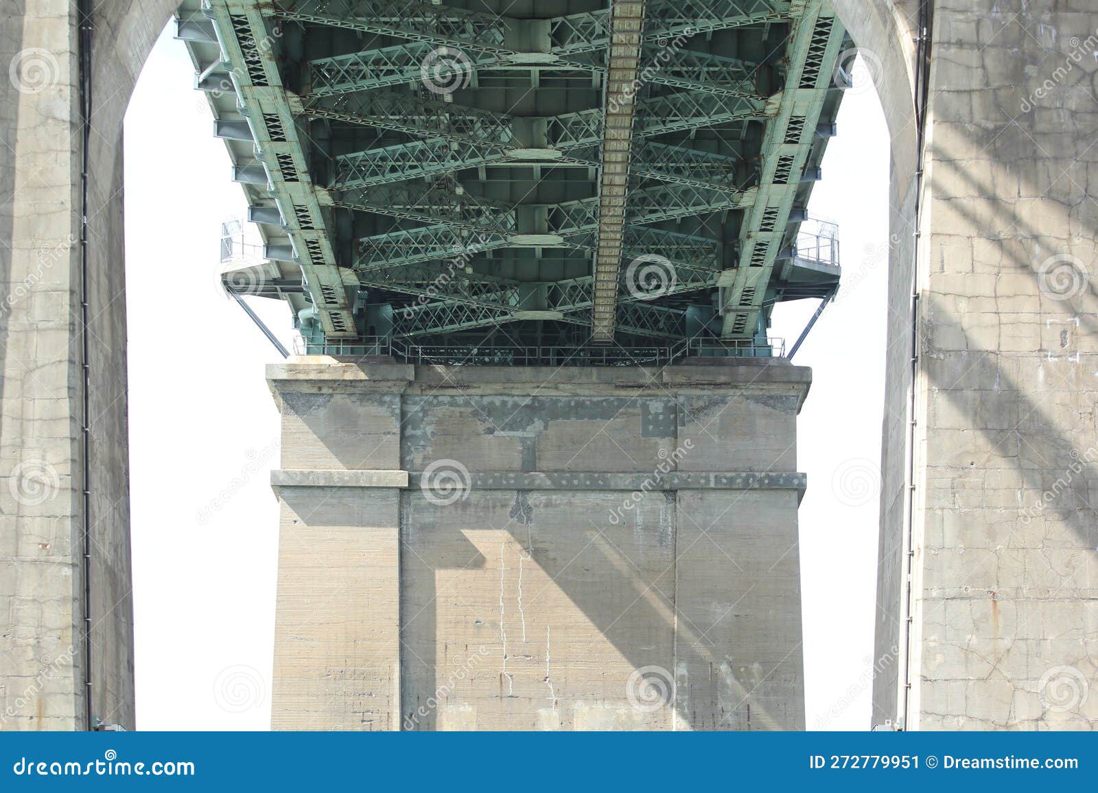 Steel Truss Cantilever Bridge Viewed from Under Stock Image - Image of ...