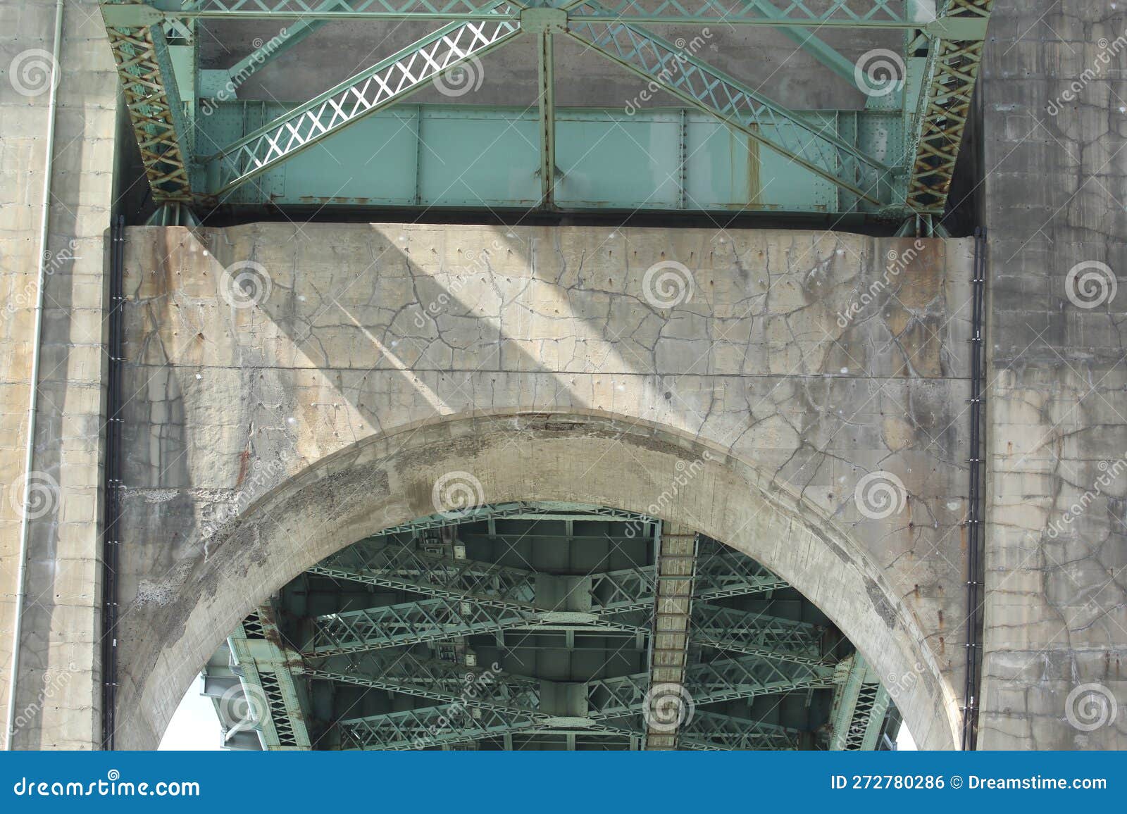 Steel Truss Cantilever Bridge Viewed from Under Stock Photo - Image of ...