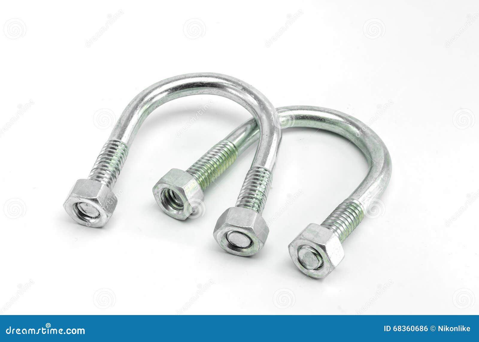 Steel U-Bolts & nuts stock photo. Image of mechanic - 68360686