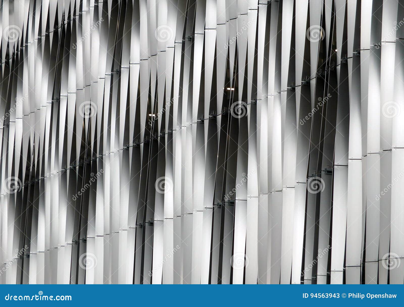 Steel Vertical Curved Cladding Modern Hi-tech Silver Stock Image ...