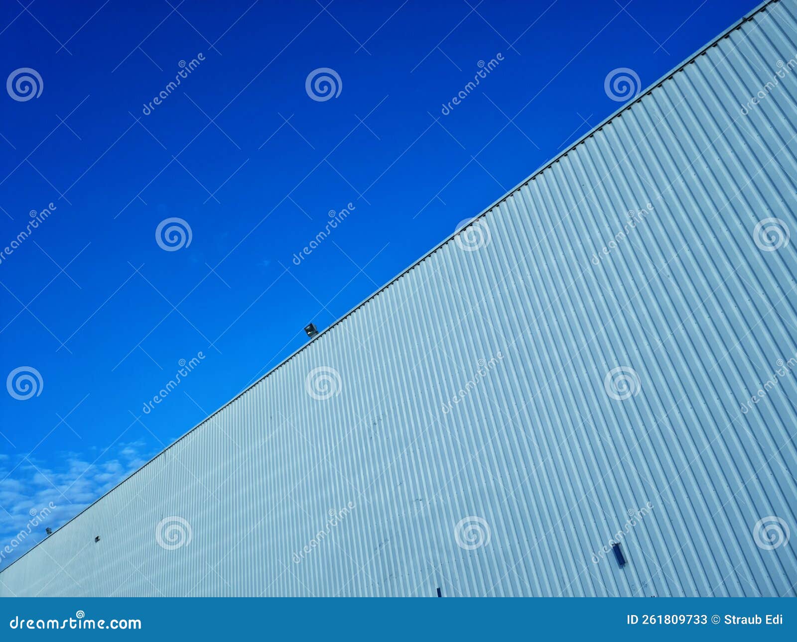 Steel Warehouse and Blue Sky Stock Image - Image of symmetry ...