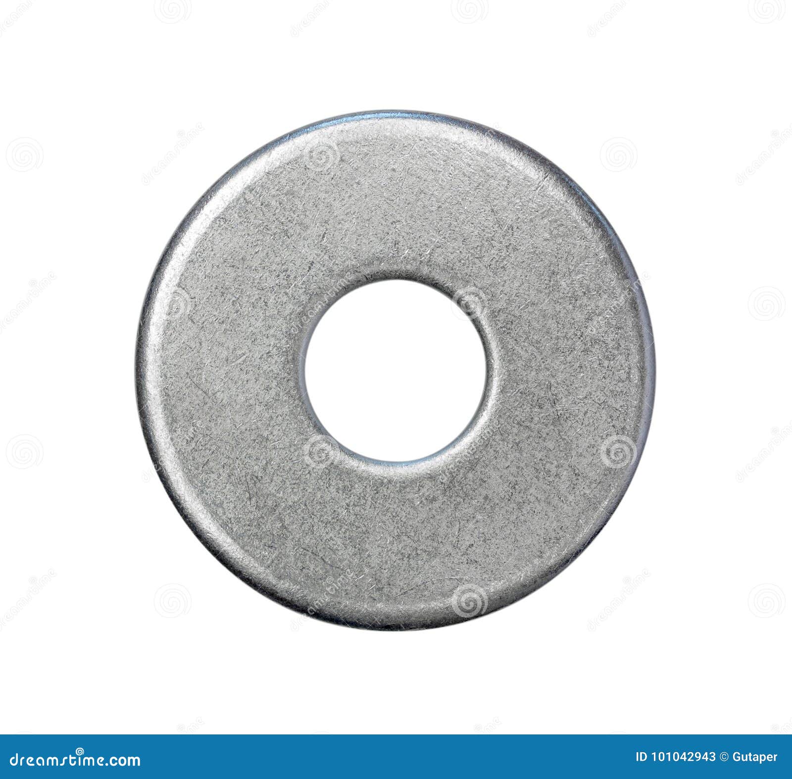 Steel Washer Isolated on White Background, Top View Stock Image - Image ...