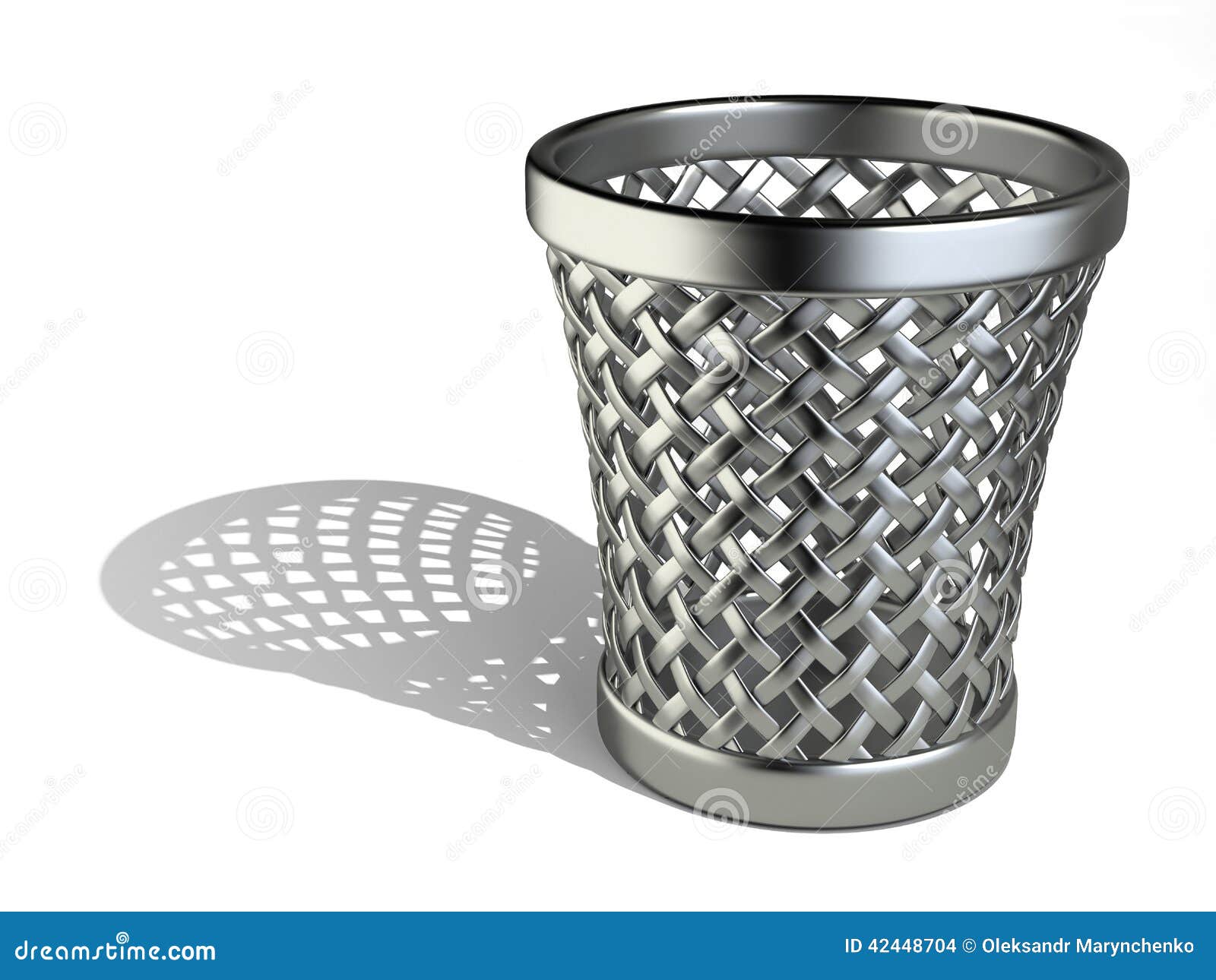 Steel Wastepaper Basket Empty Stock Illustration - Illustration of ...