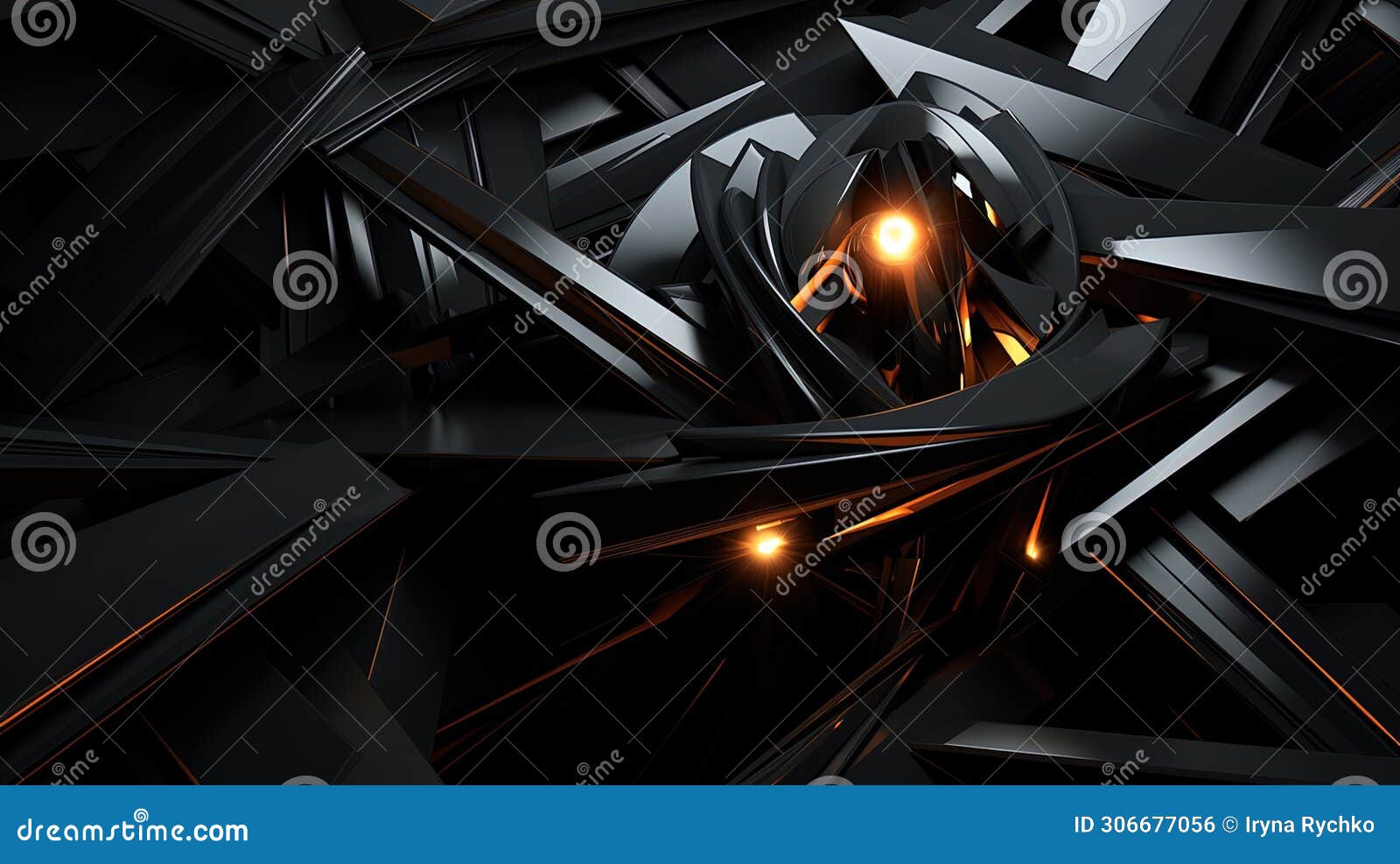 Steel Wave on Black Background, Abstract Design. Stock Illustration ...
